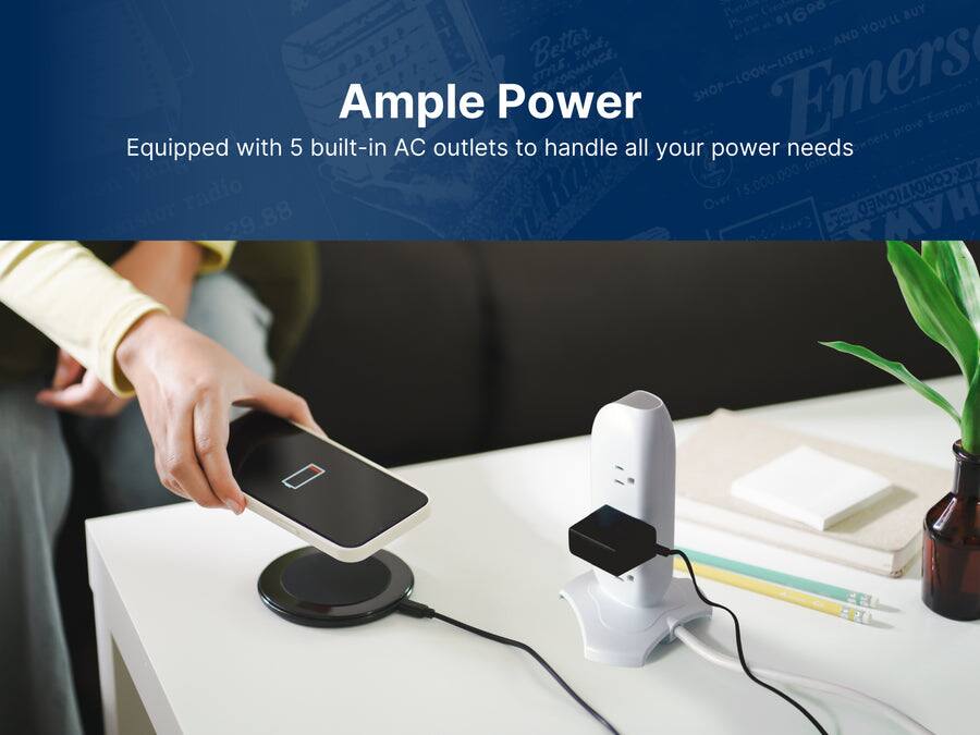 Emerson Multi Outlet Tower Charging System White EAP-1001 - Best Buy