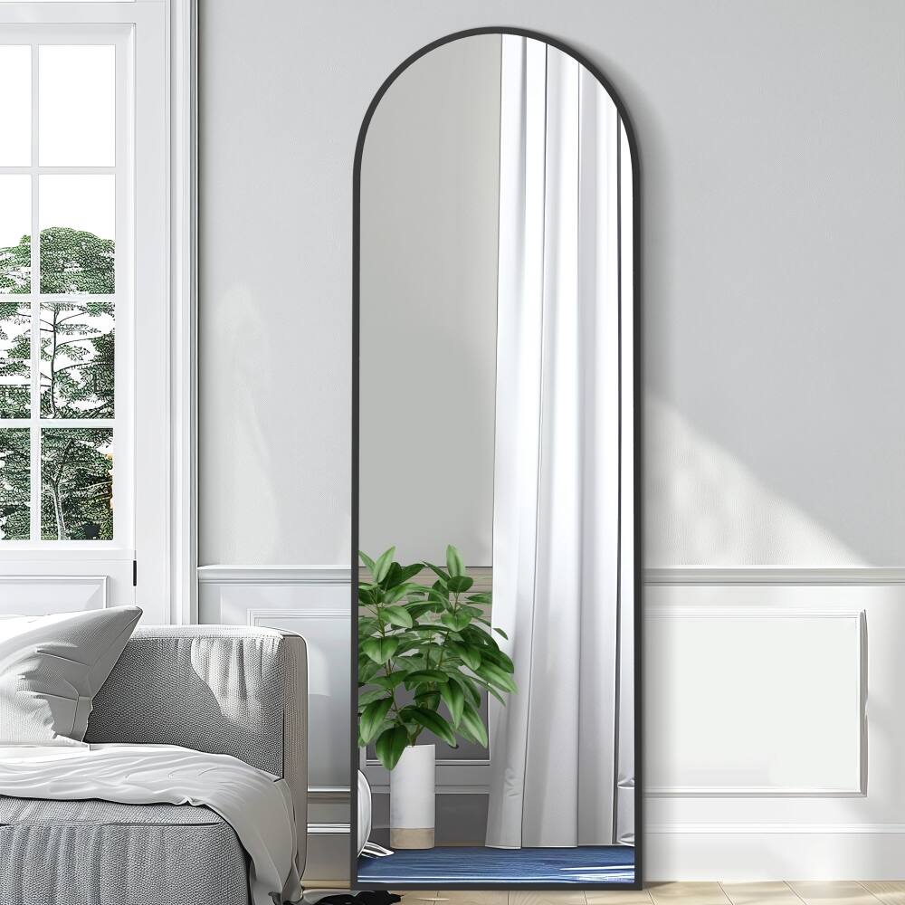 Lirago Wooden Rectangular Arch Full Length Mirror with Adjustable Stand ...