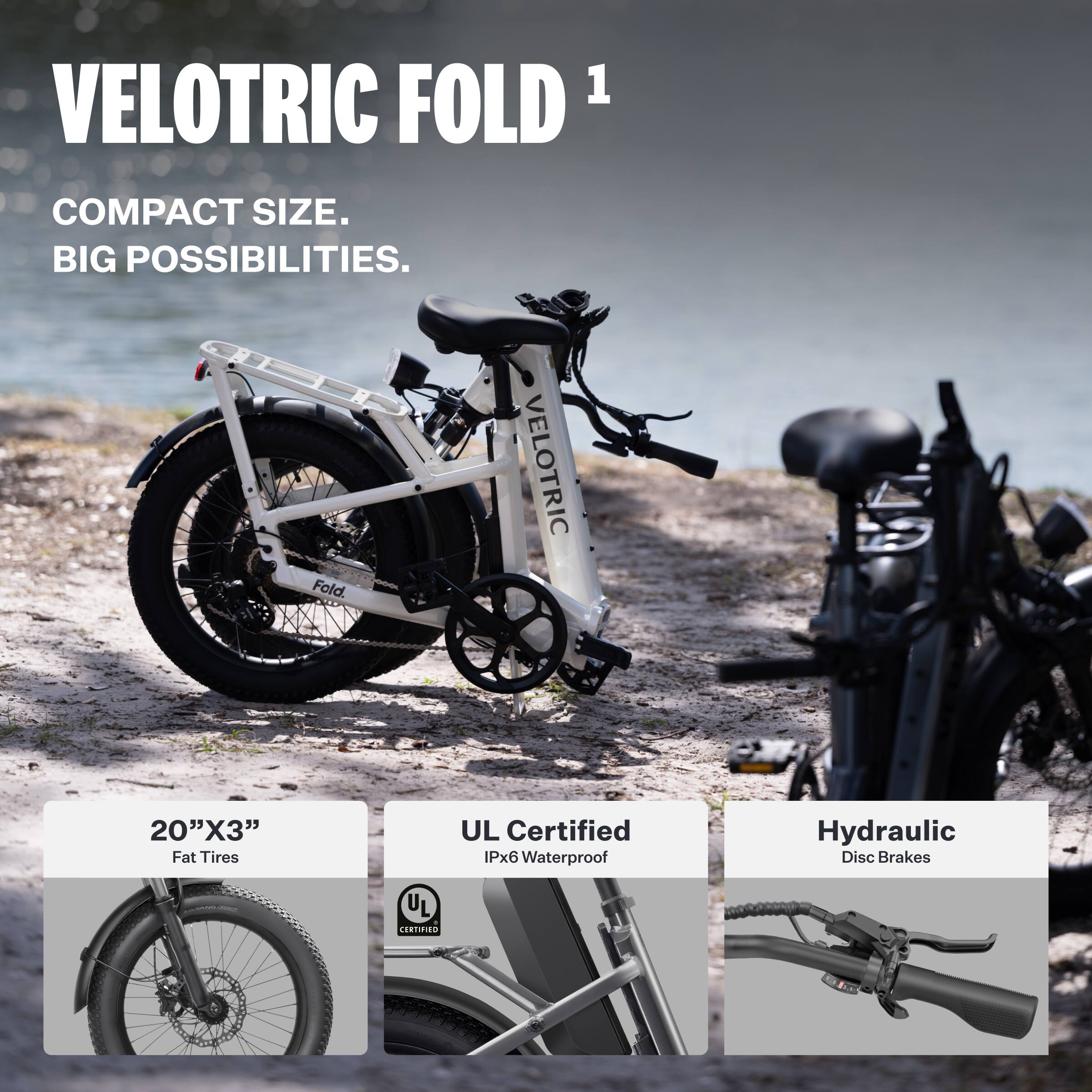 Velotric Fold 1 Step Through Fat Tire Foldable Commuter Ebike with 55 ...