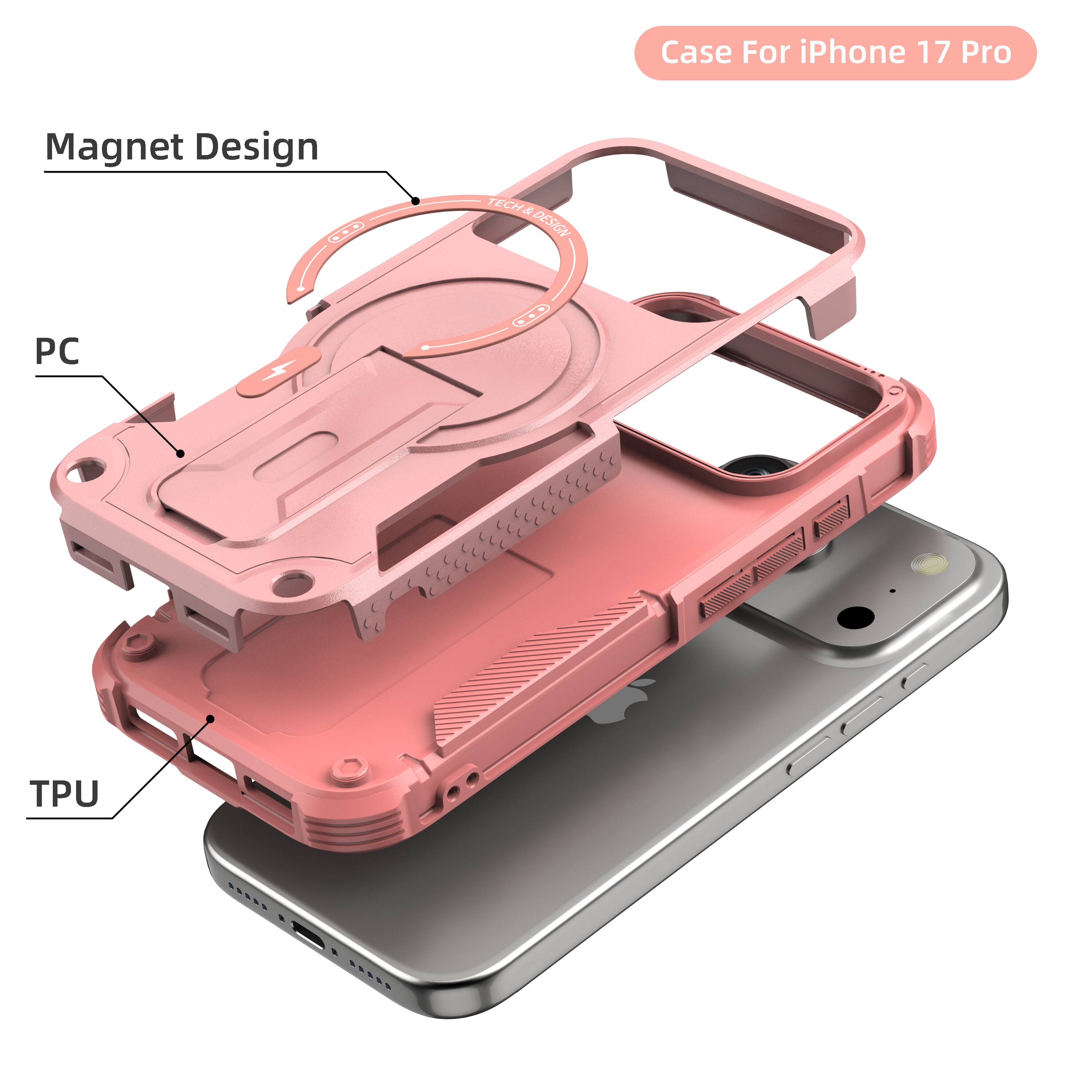 Dteck Magnetic Rugged Case for Apple iPhone 17 Pro with Built in ...