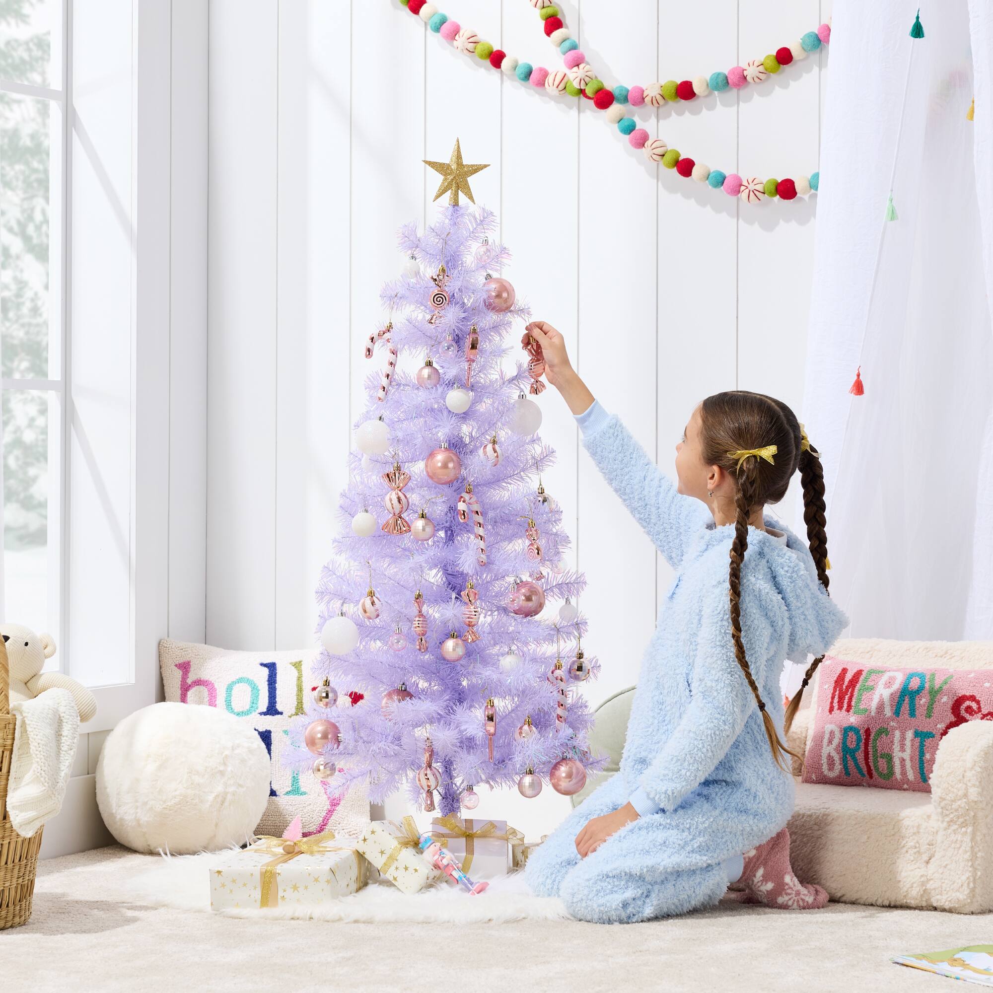 Best Choice Products 4ft Pre lit Colored Christmas Tree, Artificial ...