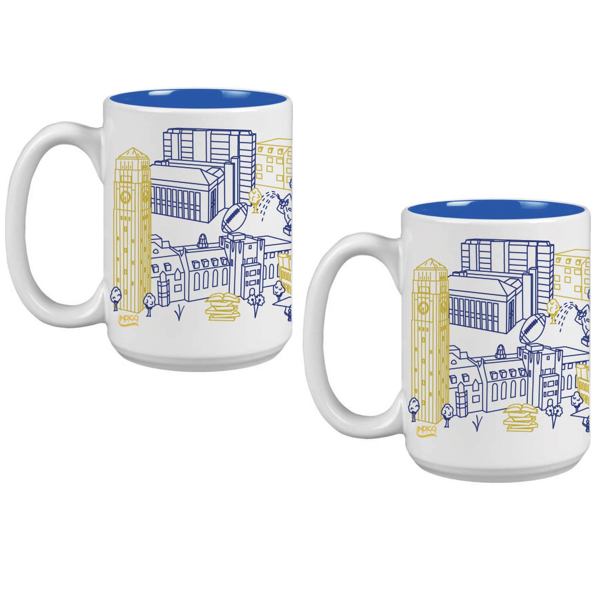 Indigo Falls Michigan Wolverines 15oz. Campus Line Art Coffee Mug Two ...