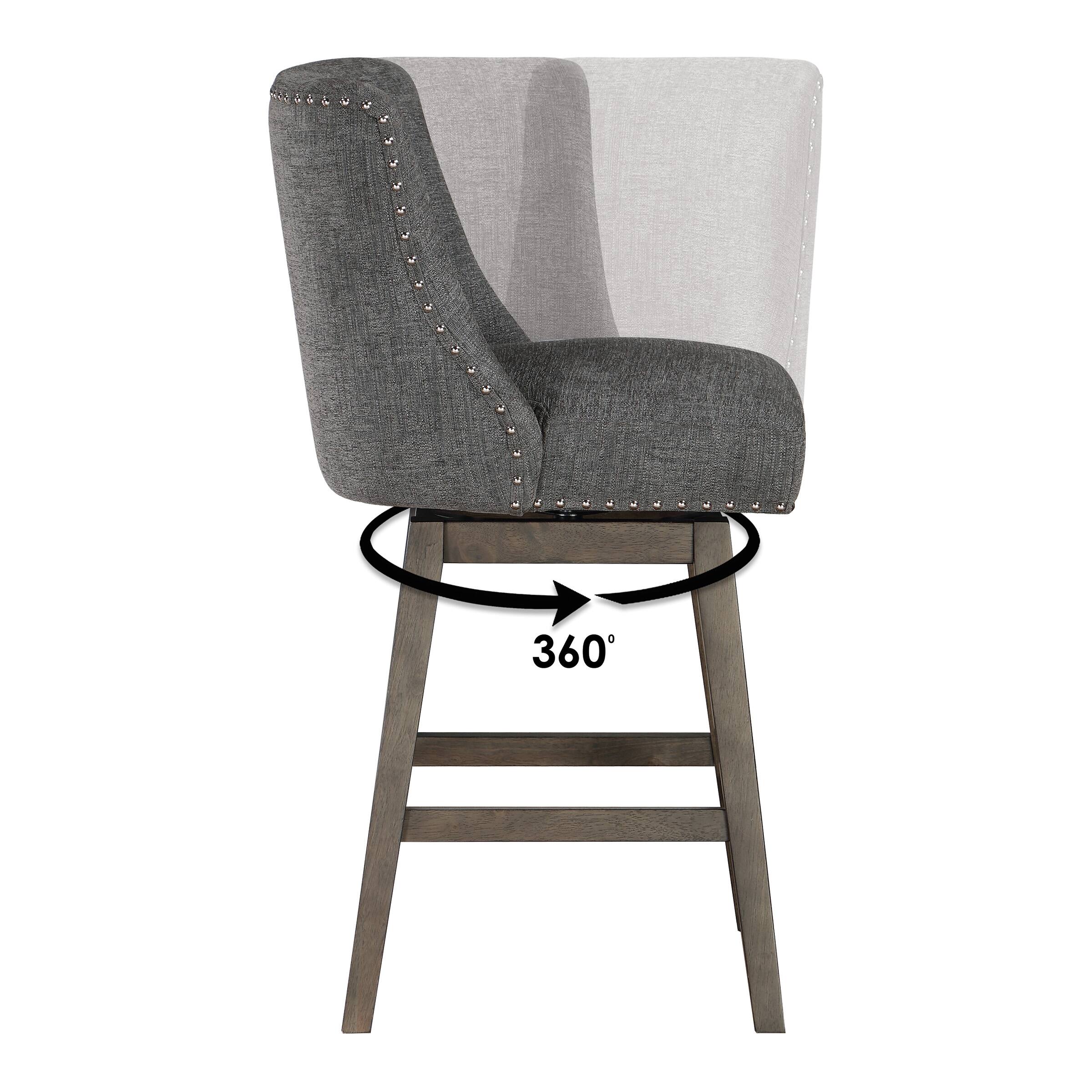 OSP Home Furnishings Granville 26" Swivel Stool Charcoal / Grey GVL26GY ...