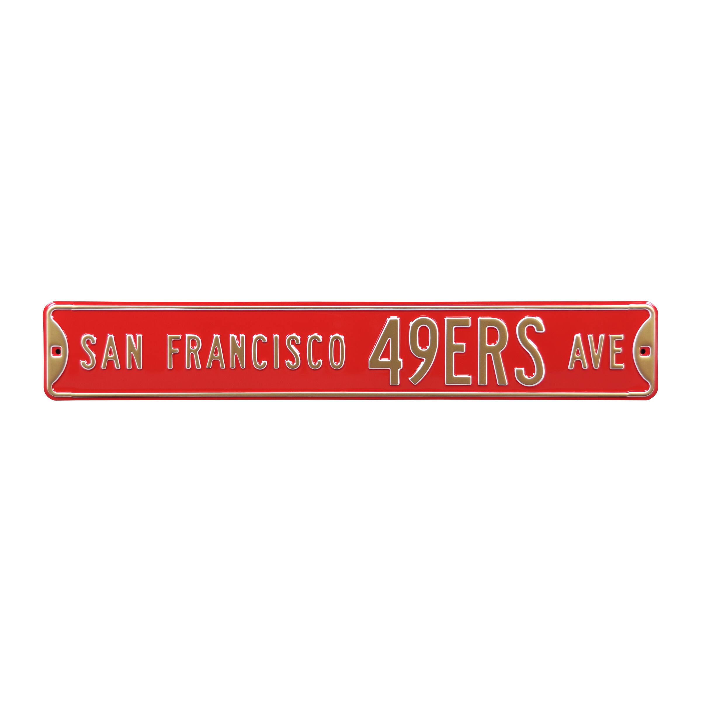 Authentic Street Signs Scarlet San Francisco 49ers 6" x 36" Steel ...