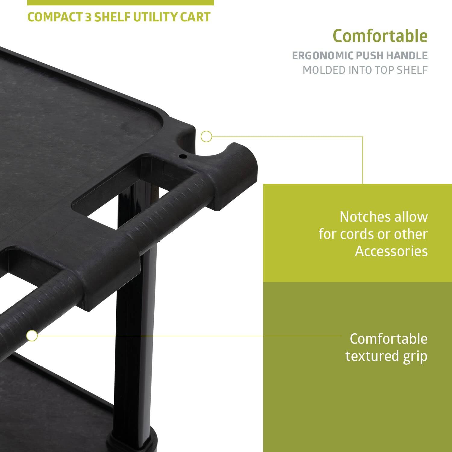 The Best Inks 3 tier Compact Multi purpose Plastic Utility Cart With ...