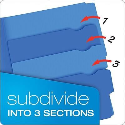 Pendaflex Divide it Up Recycled File Folder, 1/3 Cut Tab, Assorted ...
