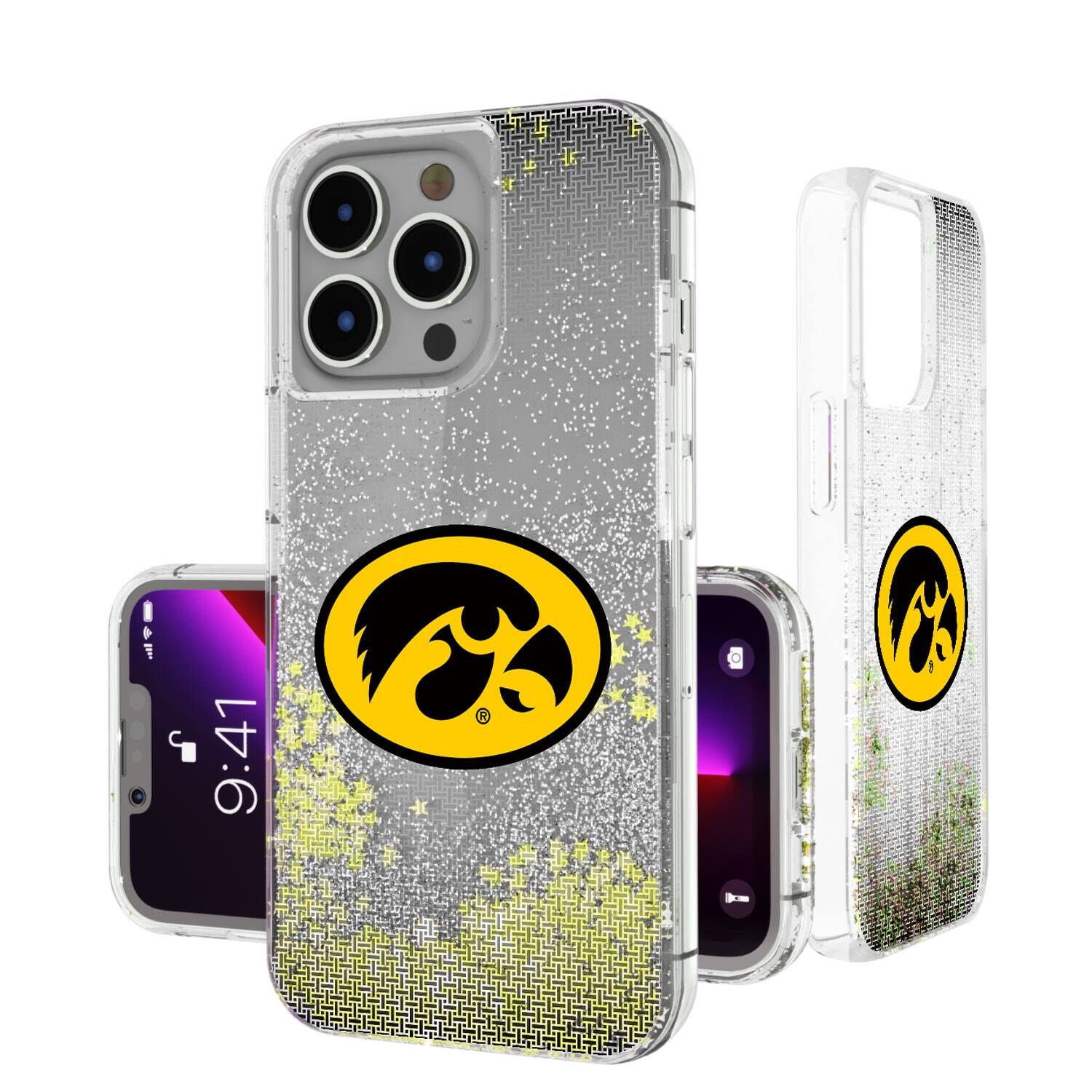 Keyscaper NCAA Iowa Hawkeyes Linen Logo iPhone Glitter Case 14 Pro ...