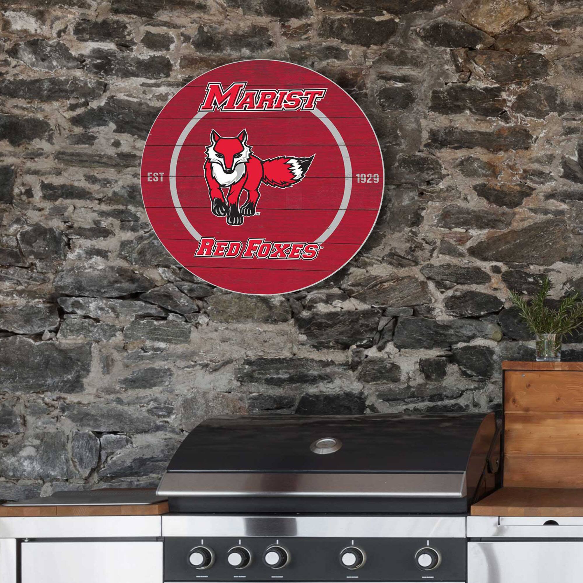 Jardine Marist Foxes 20'' x 20'' Indoor/Outdoor Circle Sign Red 4952516 ...