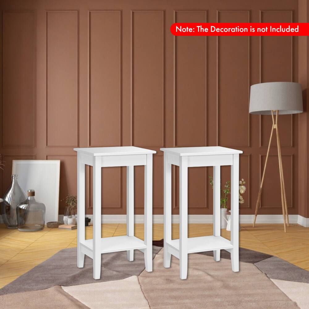 Hivvago Modern Two Tier End Tables with Open Storage Shelf Set of 2 ...