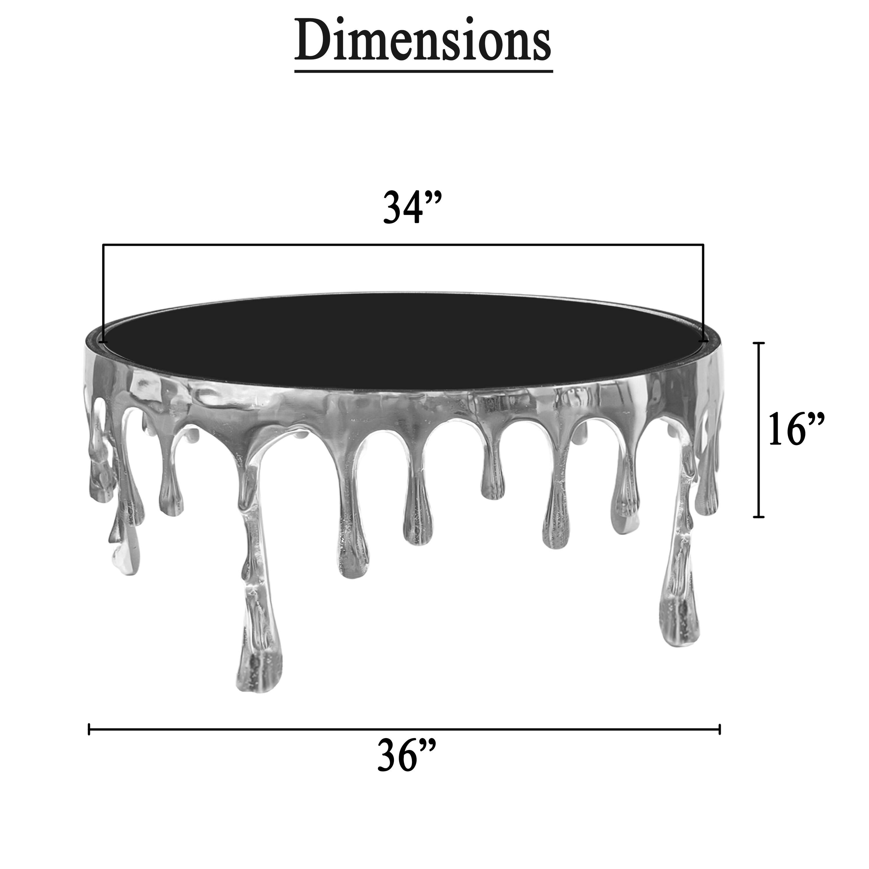 Manhattan Lane Capri Coffee Table | 36 Inch Round Glass Top | Melting ...