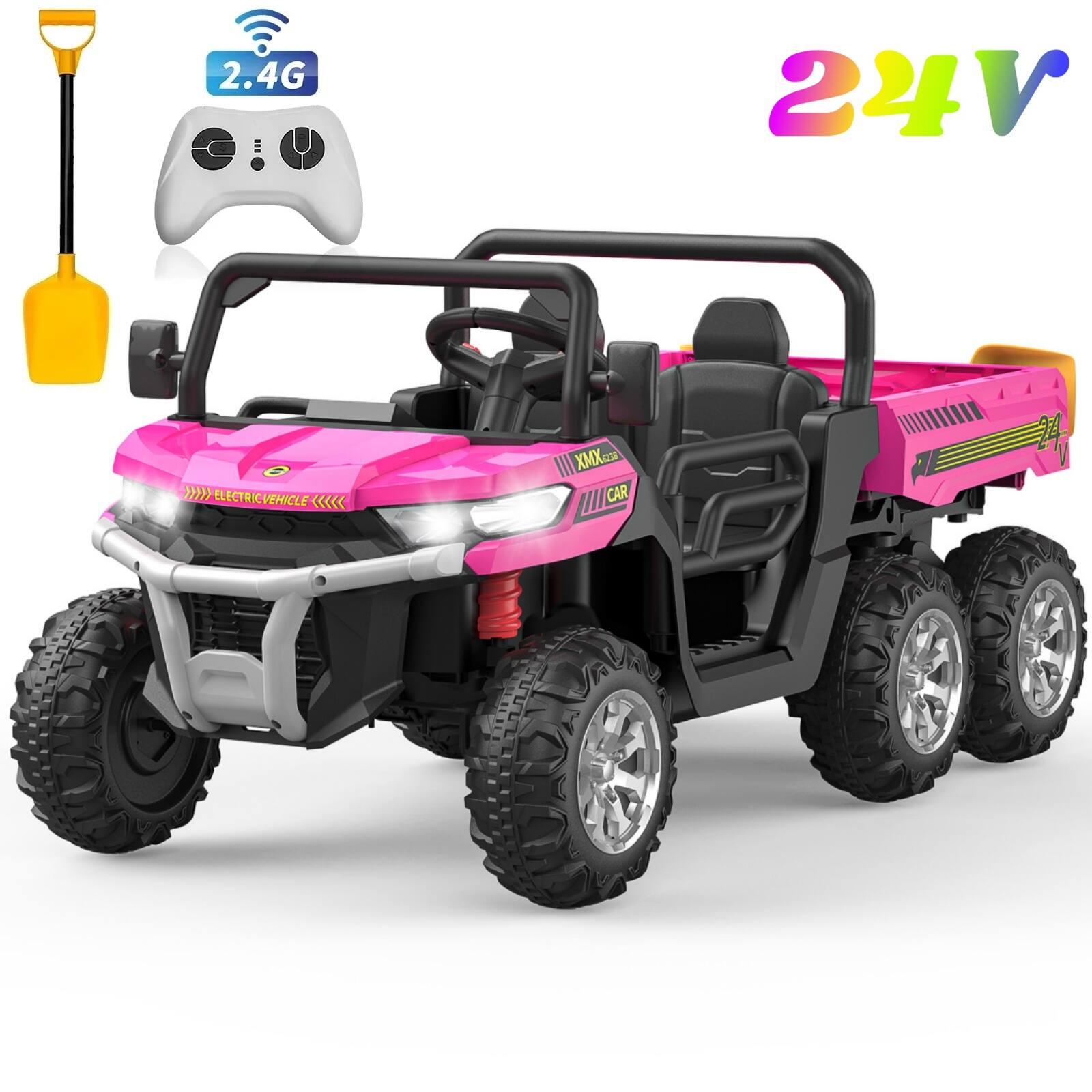 Jojoka 24 Volt 2 Seater Ride On Toys, 4WD 6 Wheels Electric Ride On UTV ...