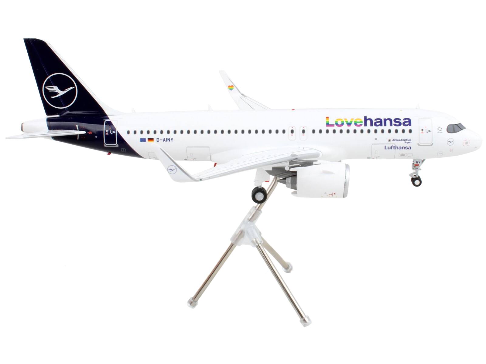 GeminiJets Airbus A320neo Commercial Aircraft Lufthansa LoveHansa Tail ...