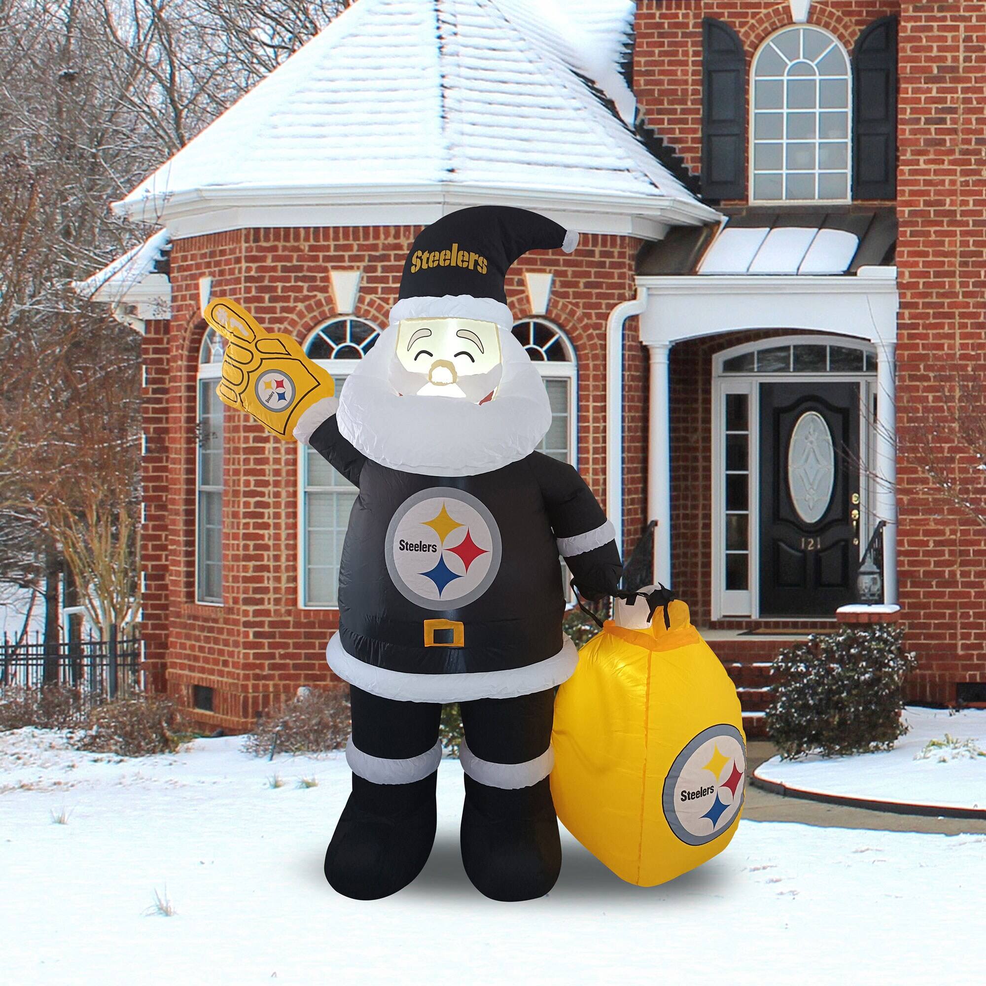 Logo Brands Pittsburgh Steelers 7' Inflatable Santa Multicolor 3886383 ...