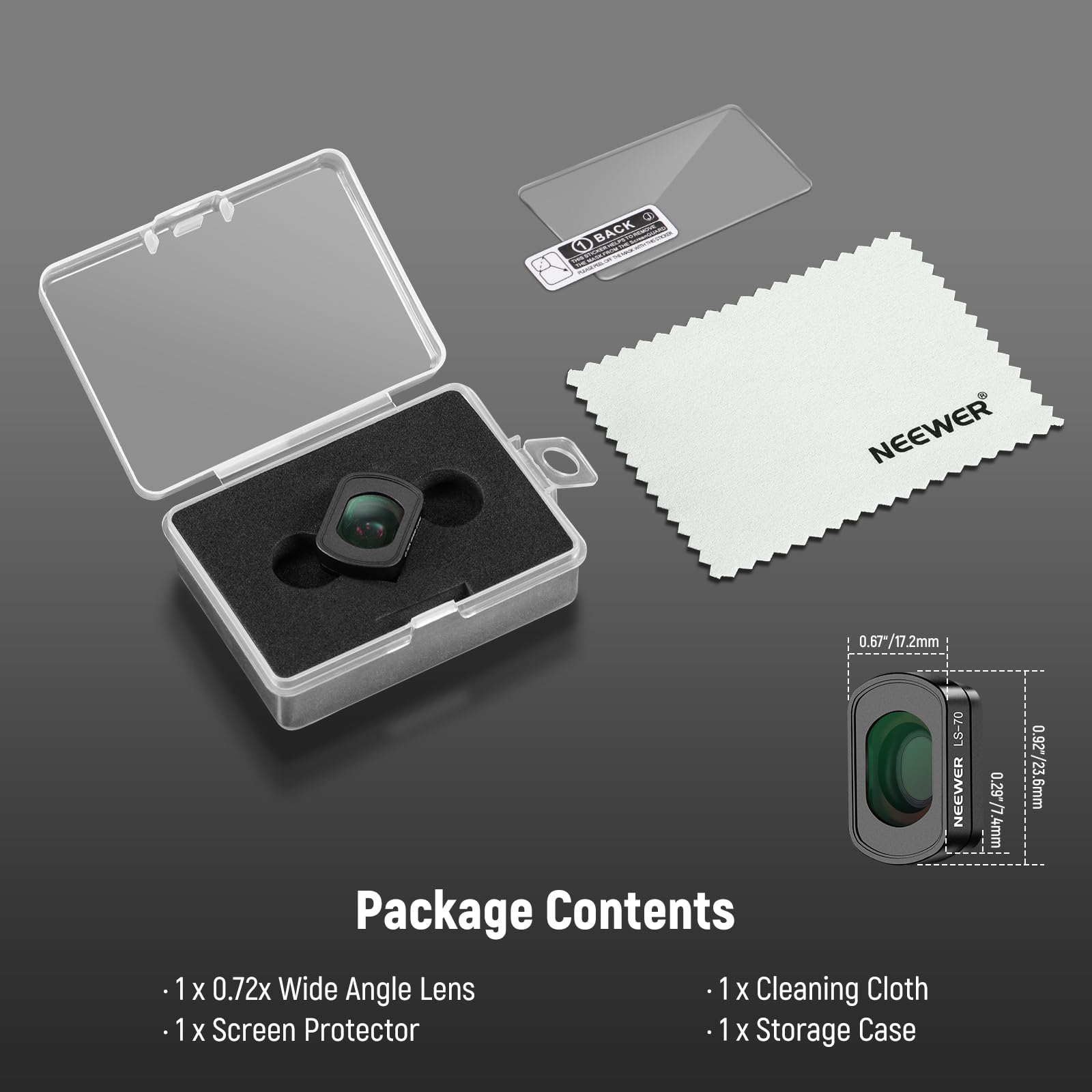 Neewer 0.72X Wide Angle Lens for DJI Osmo Pocket 3 112° FOV Magnetic ...