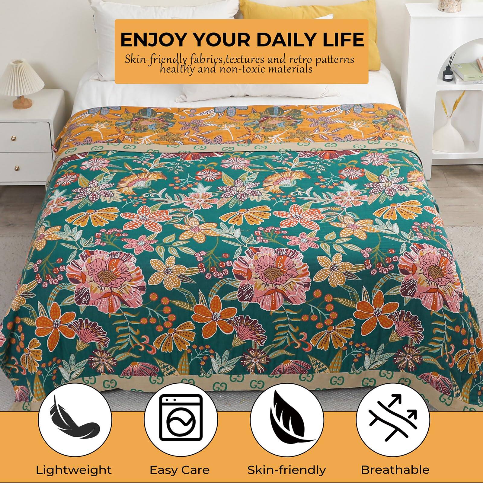 Dapper Styles Boho Throw Blankets Reversible Luxurious Cotton Bed ...