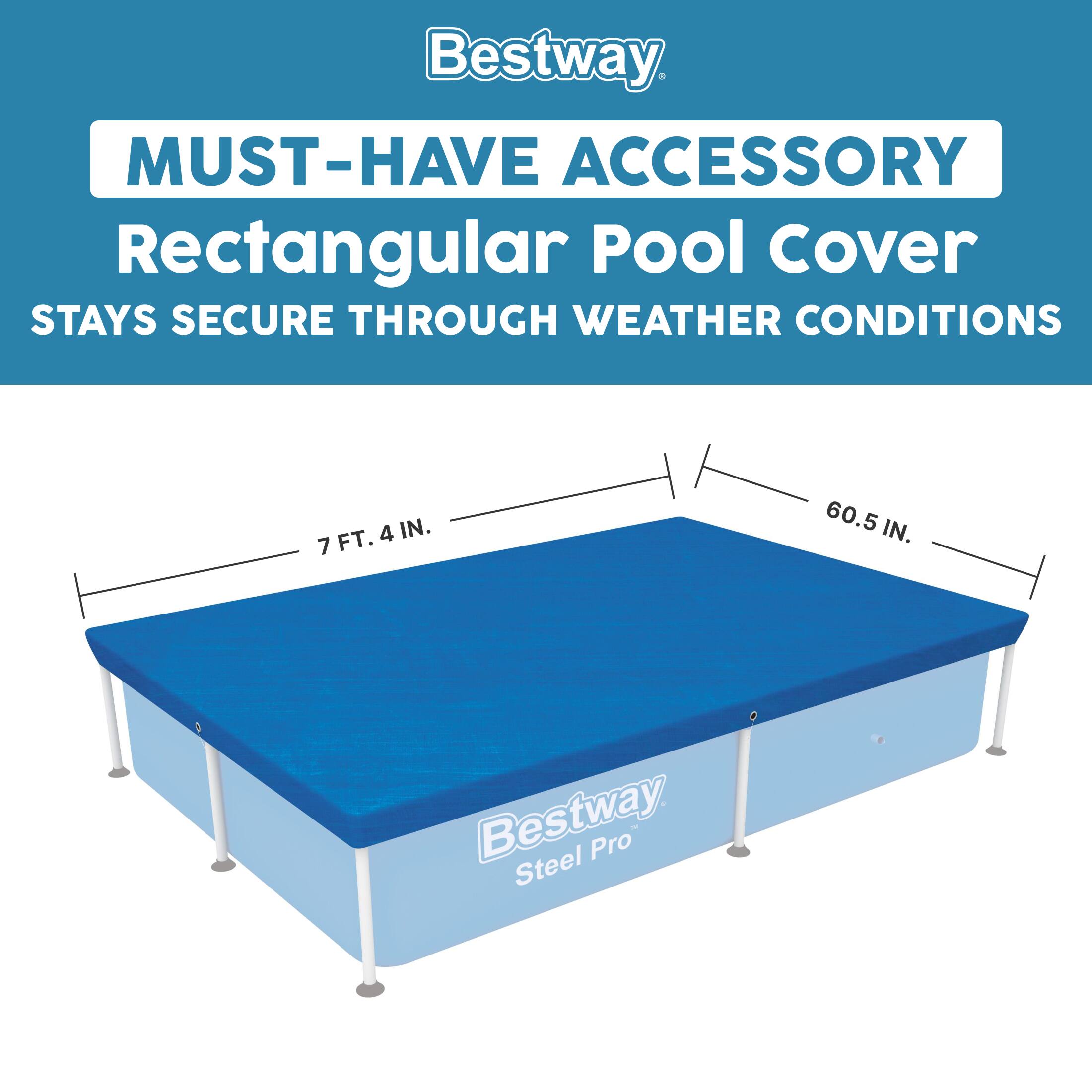Bestway Flowclear Rectangle 7'4" x 60" Above Ground Swim Pool Cover ...
