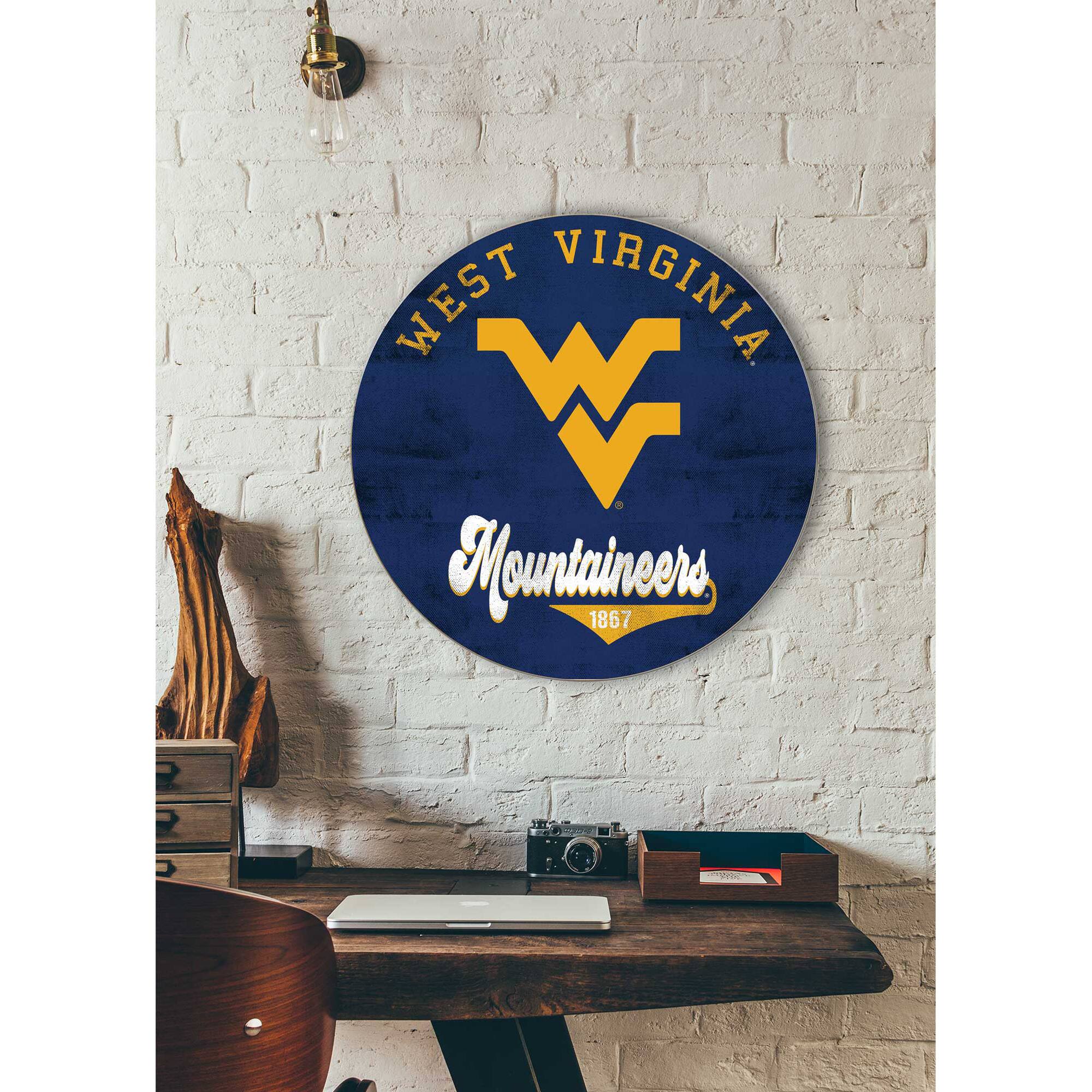 Jardine West Virginia Mountaineers 20'' x 20'' Retro Logo Circle Sign ...