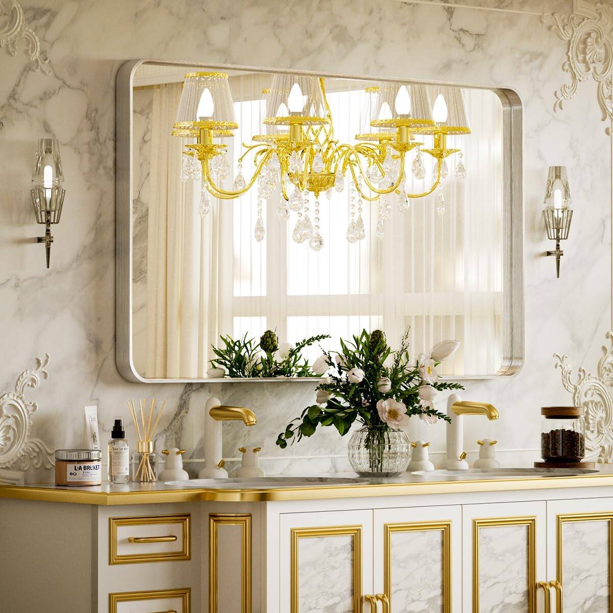 VEGA AUTOMOTIVE Bathroom Mirror Inch Gorgeous Deep Frame Wall Modern ...