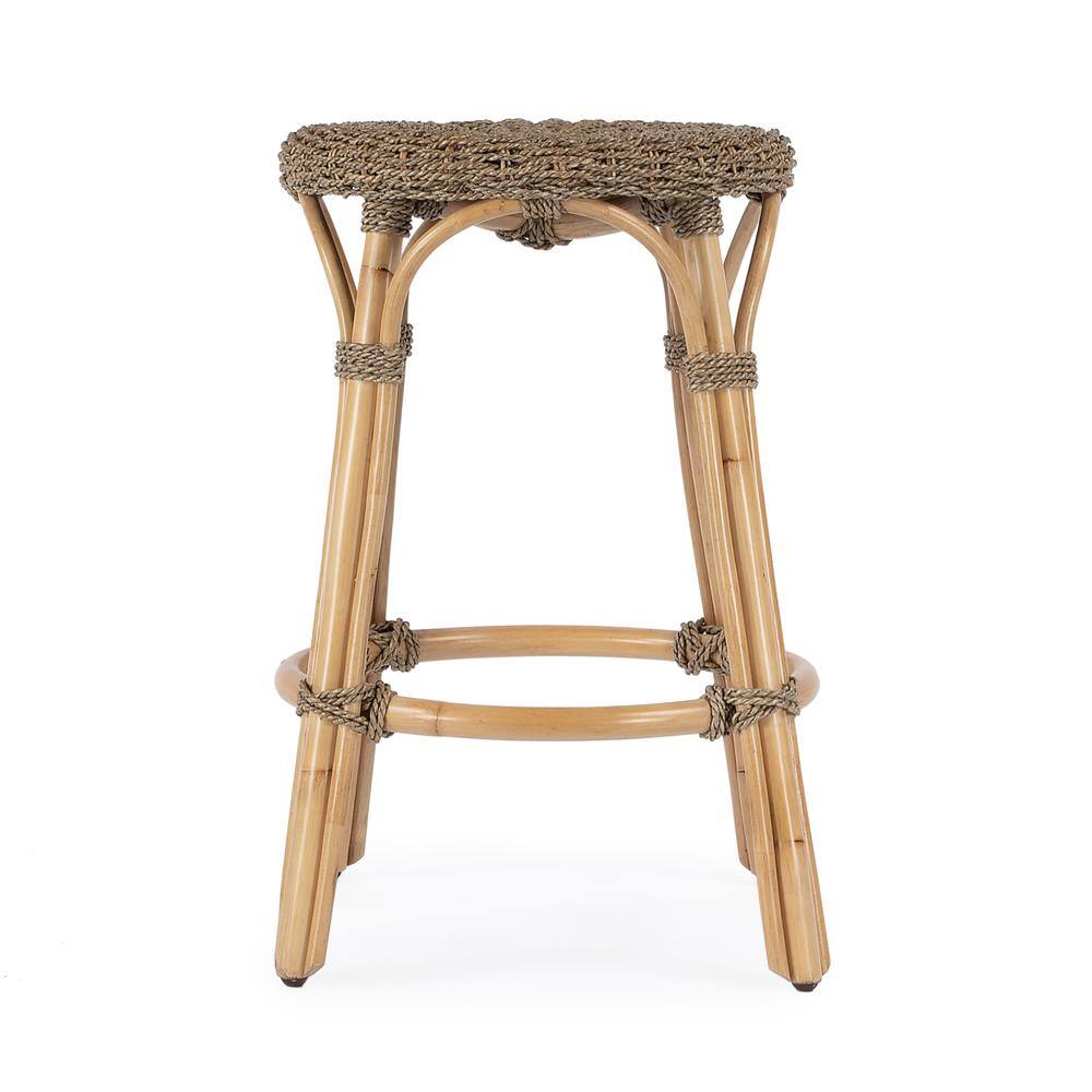 Butler Specialty Tobias Rattan Round 24" Counter Stool Light Brown ...