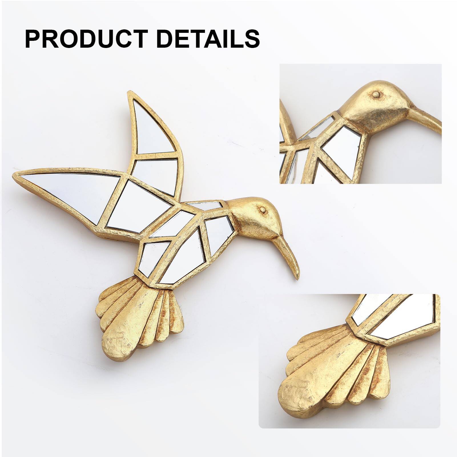 Comfort Essence Vintage Wall Sculpture Animals Bird Mirrors Hummingbird ...