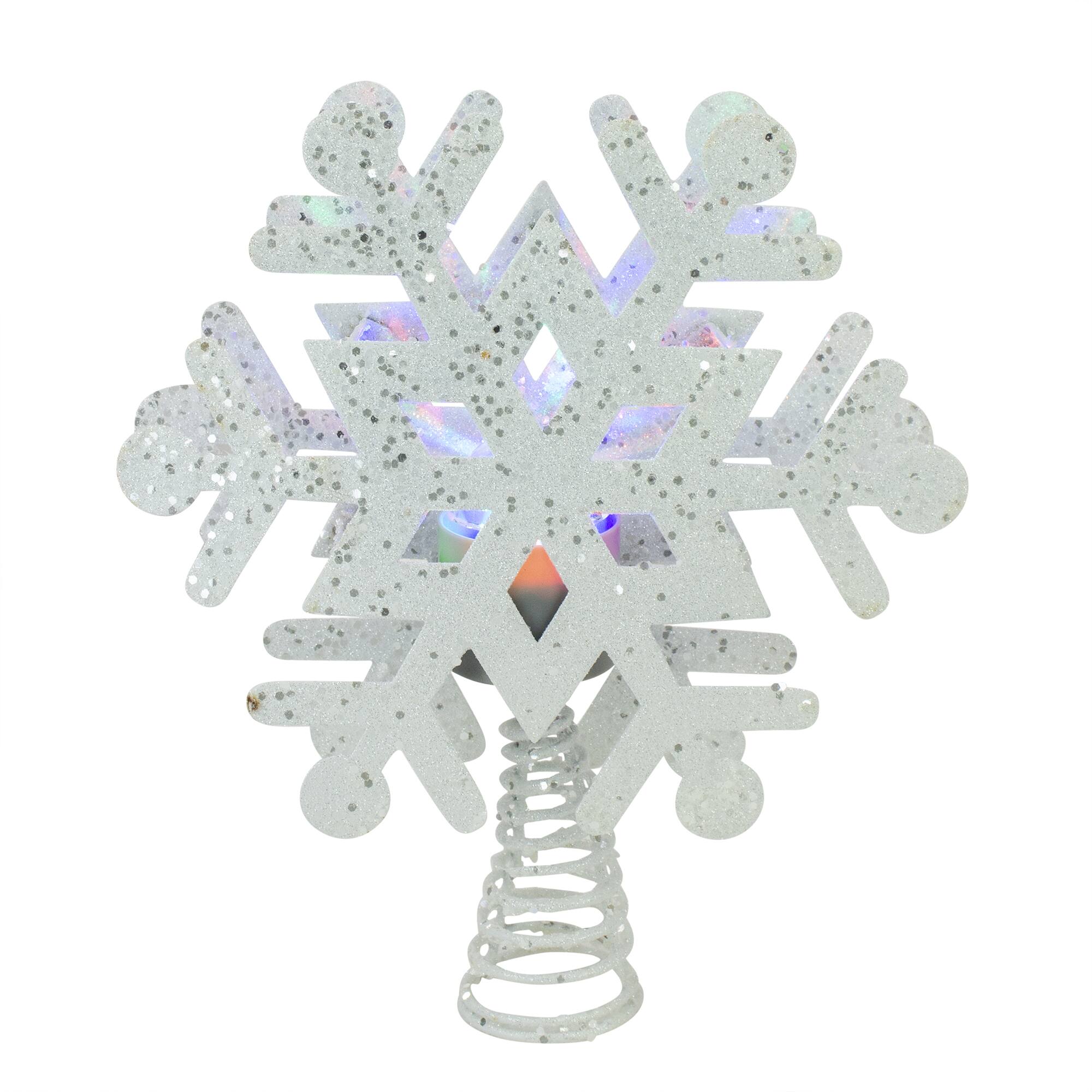 Northlight 12" Lighted Snowflake Christmas Tree Topper Multicolor ...