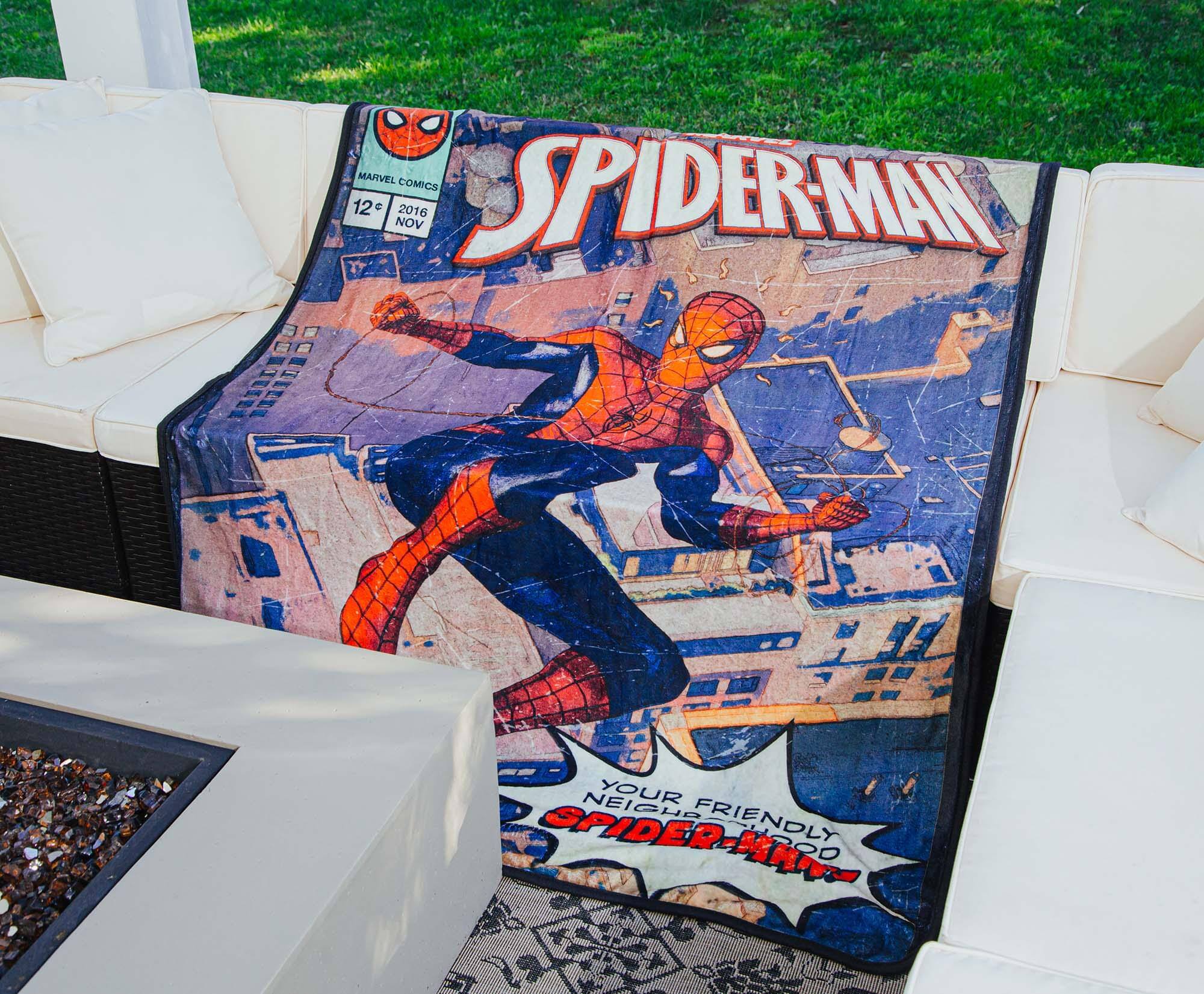 Marvel Comics Friendly Neighborhood Spider Man Throw Blanket | 45 x 60 ...