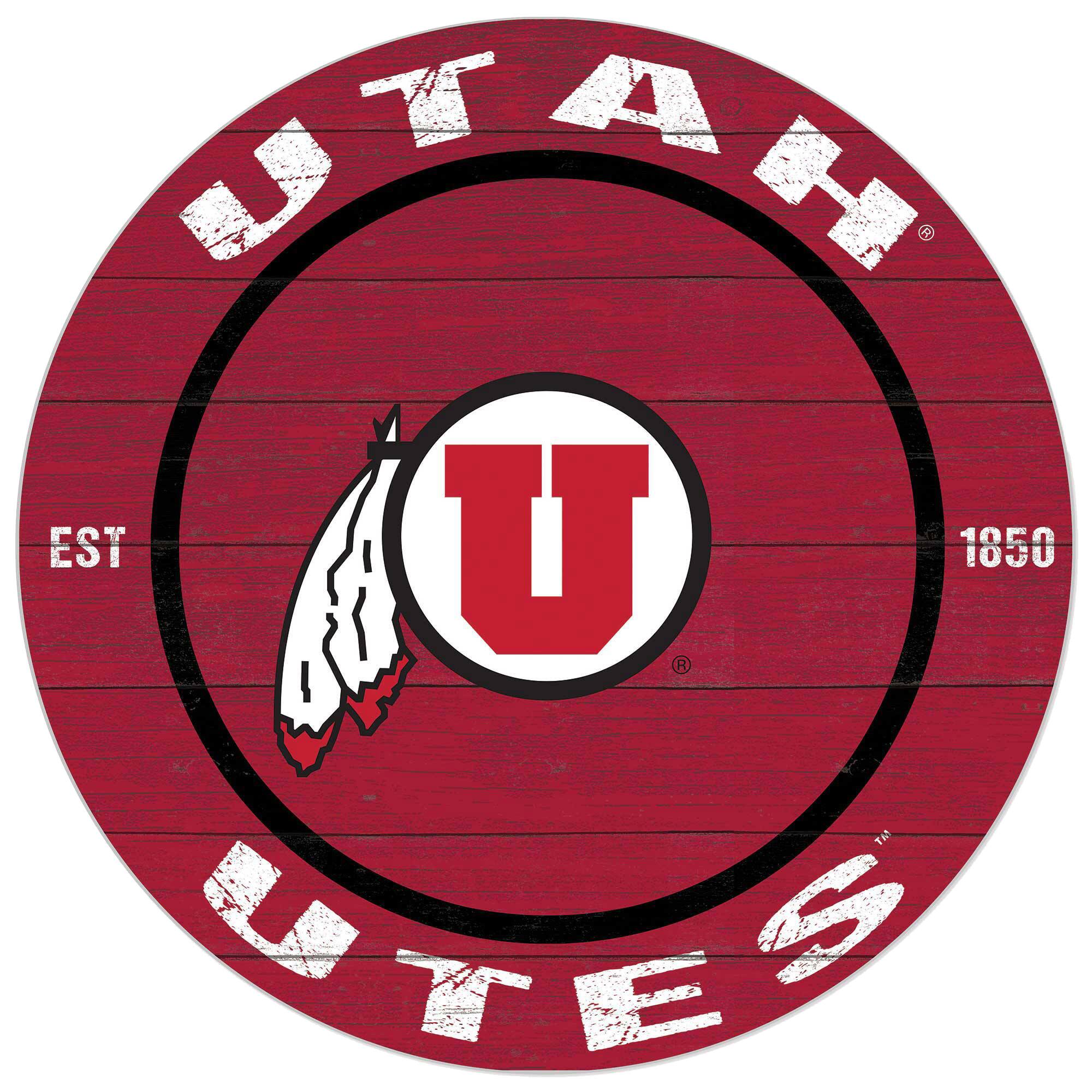 Jardine Utah Utes 20'' x 20'' Indoor/Outdoor Circle Sign Red 4457205 ...
