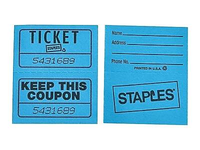 Staples Double Ticket Roll, 2000/Roll, 2 Rolls/Pack (19164) Blue 19164 ...