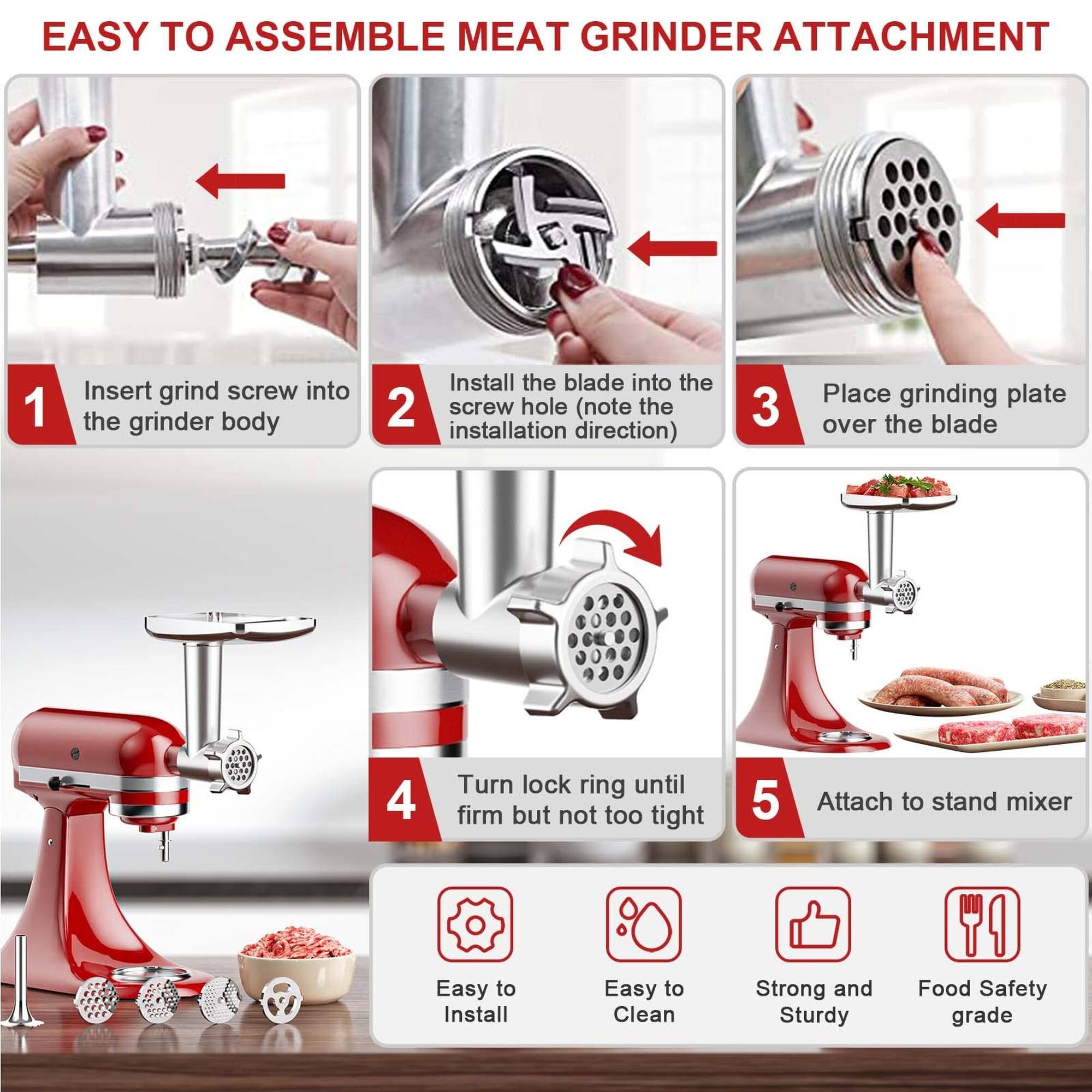 Gvode Meat Grinder Slicer Shredder Attachment, Compatible with ...