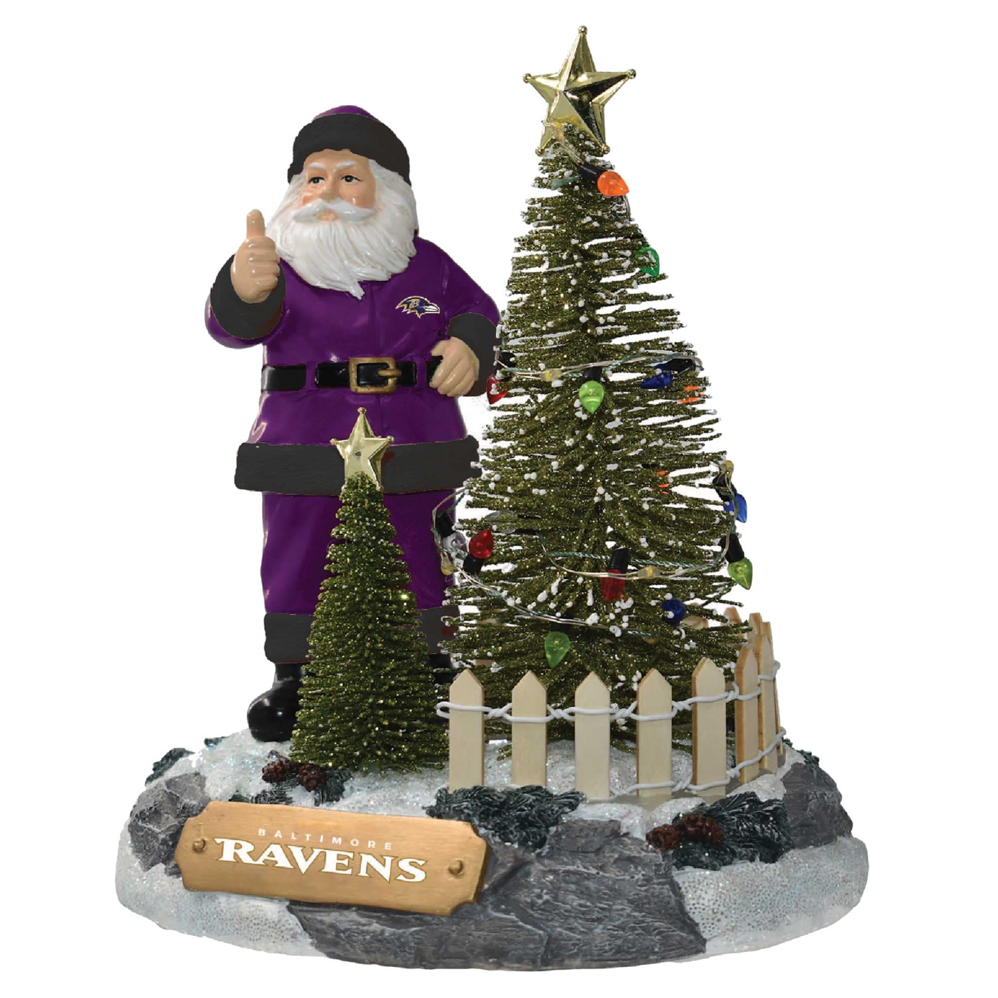 The Memory Company Baltimore Ravens Santa Figurine with LED Tree ...