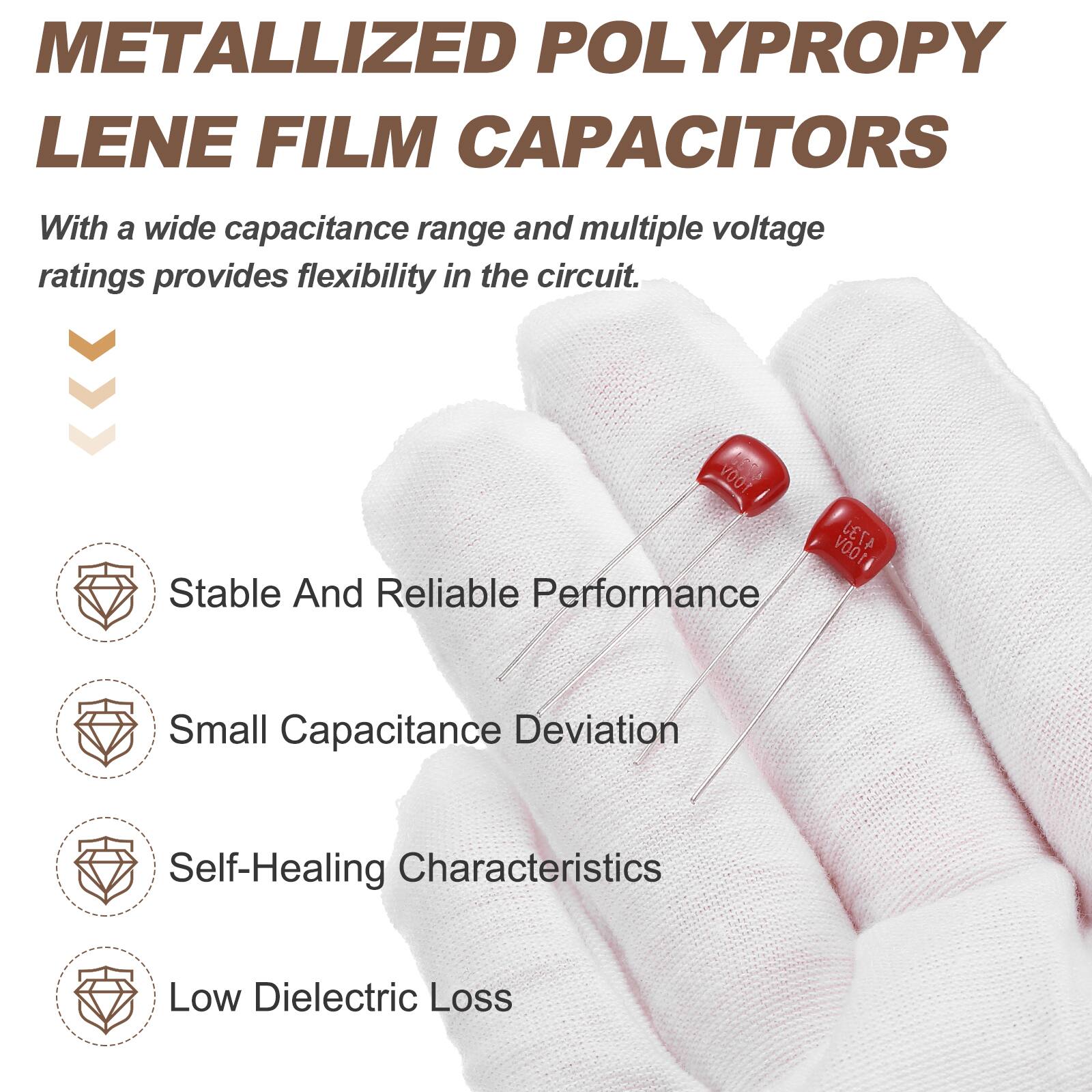 Unique Bargains 20pcs 0.047uF 100V CBB21/CBB22 Metallized Polypropylene ...