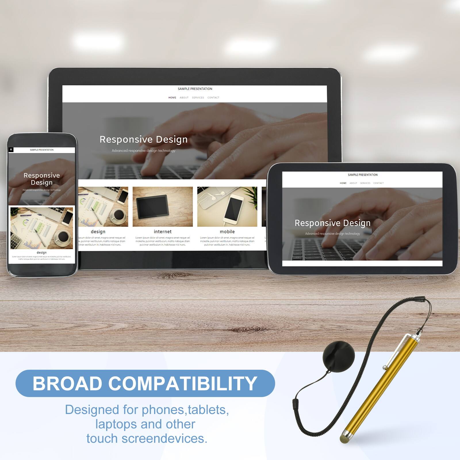 Unique Bargains 2pcs Screen Capacitive Pen with Spring Rope Fixing Dock ...