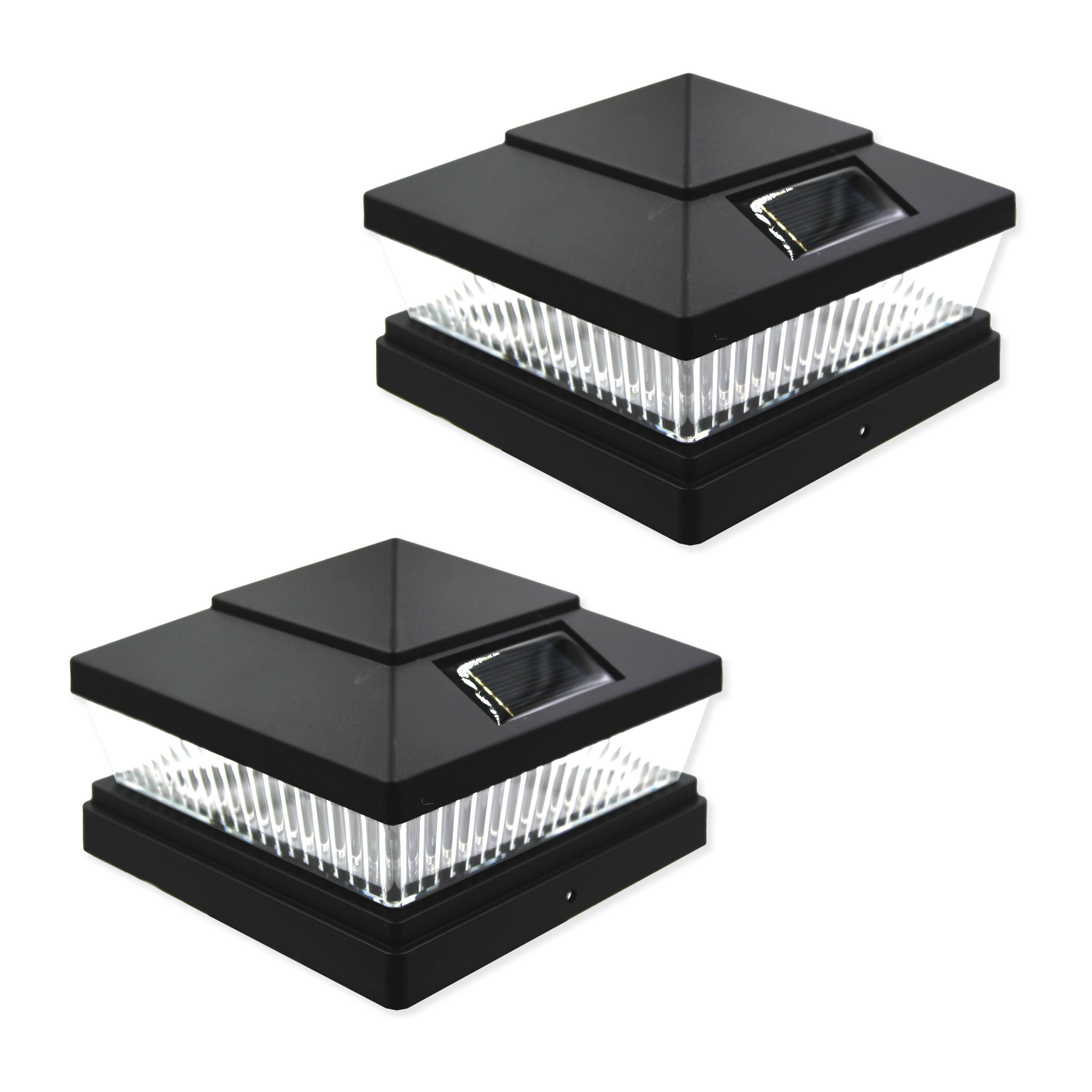FC Design Semi Gloss Black Solar Post Light with 5 Ultra Bright LED 78 ...