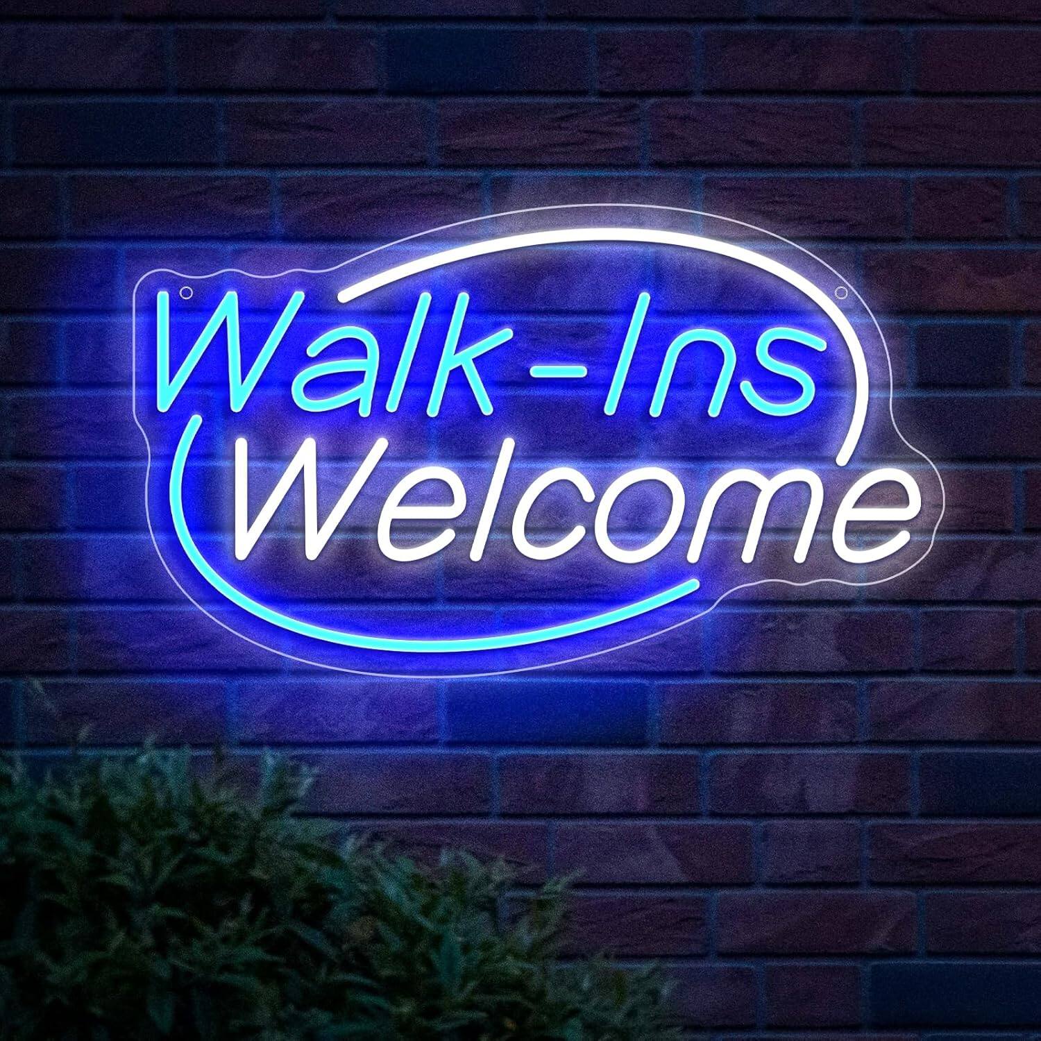 Auledio Walk Ins Welcome Neon Sign, Neon Sign For Wall Decor, Blue ...