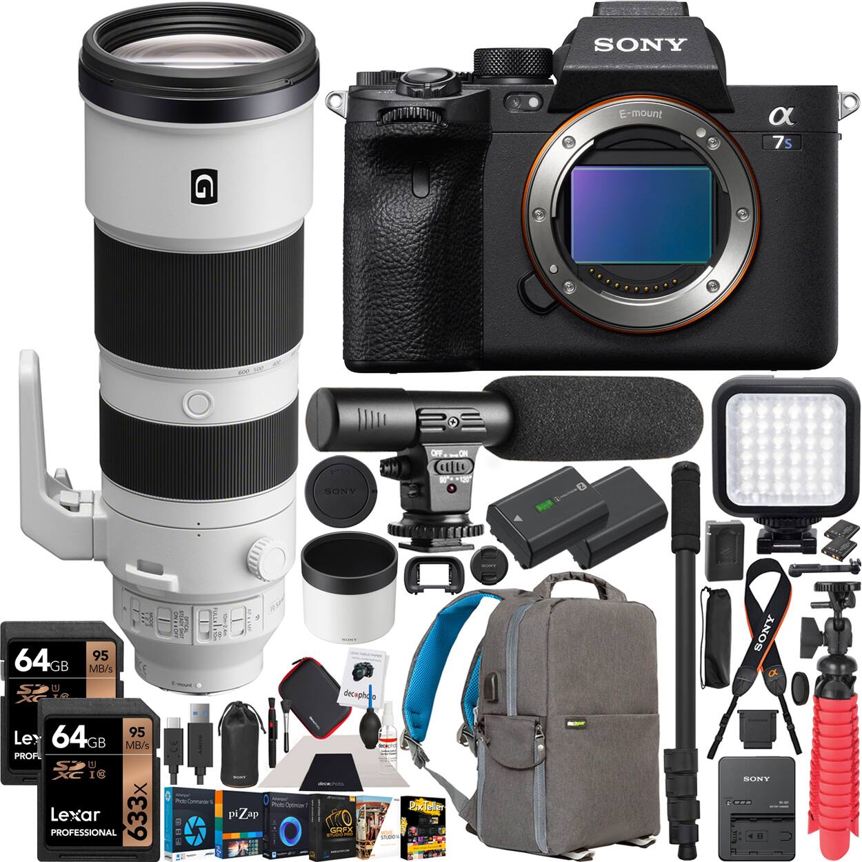 Sony a7S III Mirrorless Full Frame Camera 200 600mm F5.6 6.3 G Lens SEL200600G Bundle ILCE7SM3/B ...