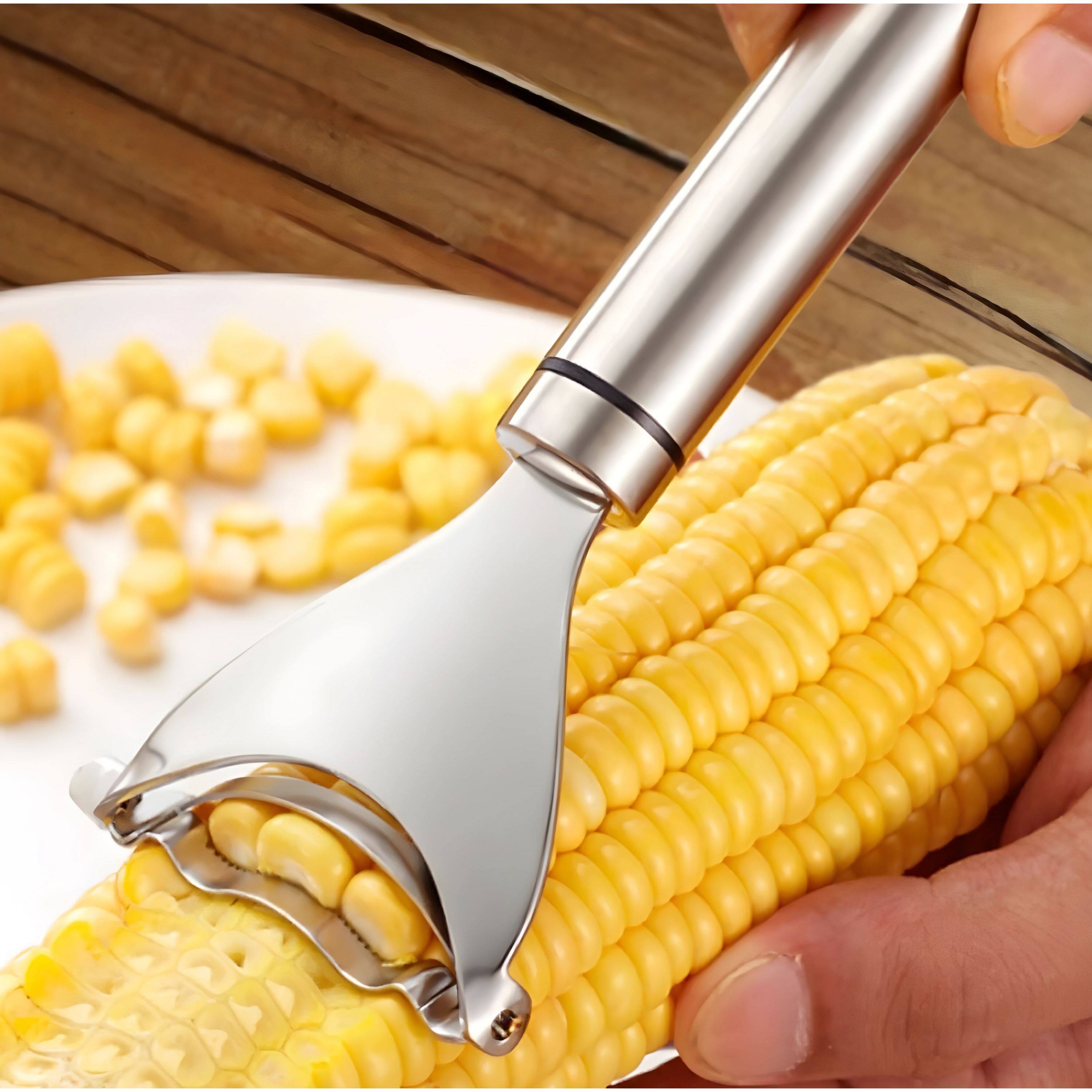 Kitcheniva Stainless Steel Corn Cob Peeler Kernel Stripper Silver A0386 ...