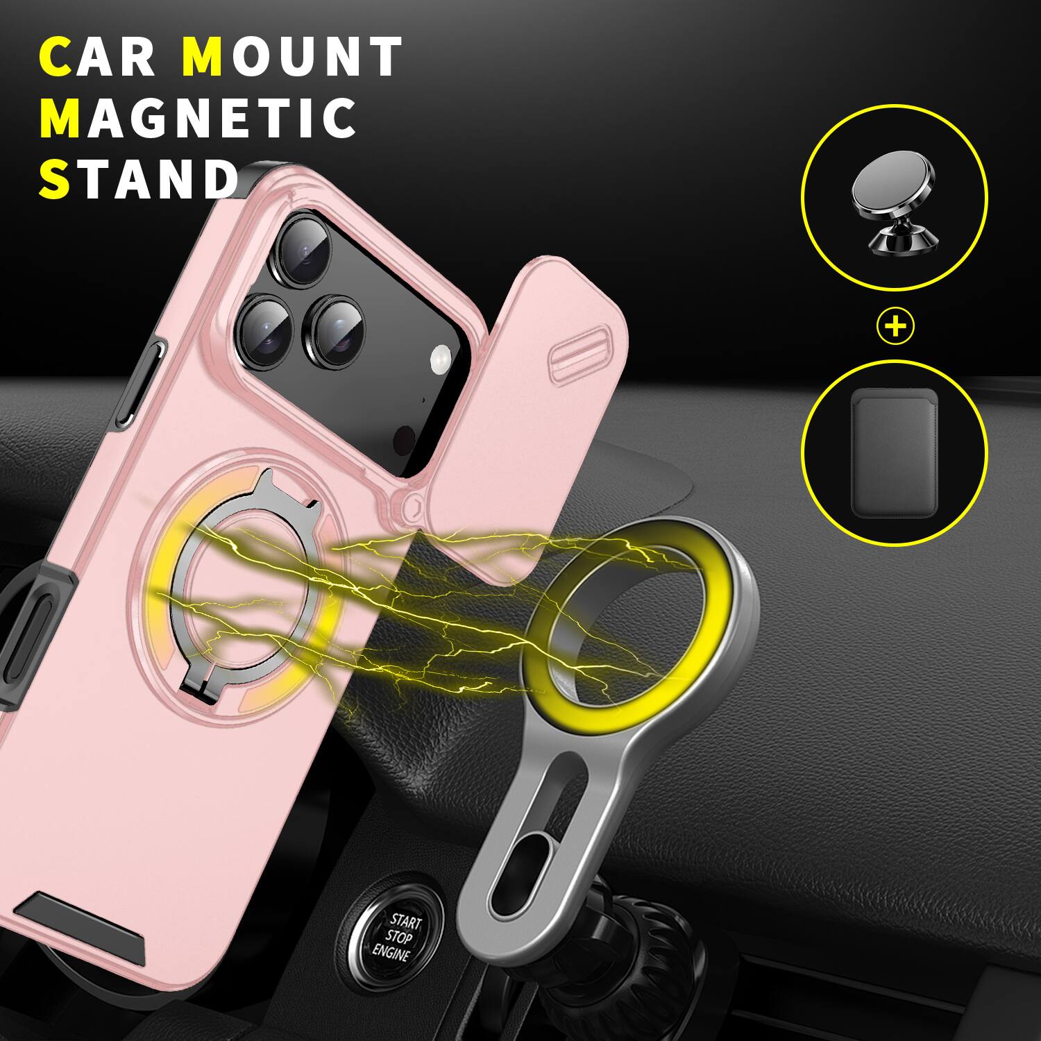 Dteck Magnetic Ring Stand Case for iPhone 17 Pro Max with Lens ...