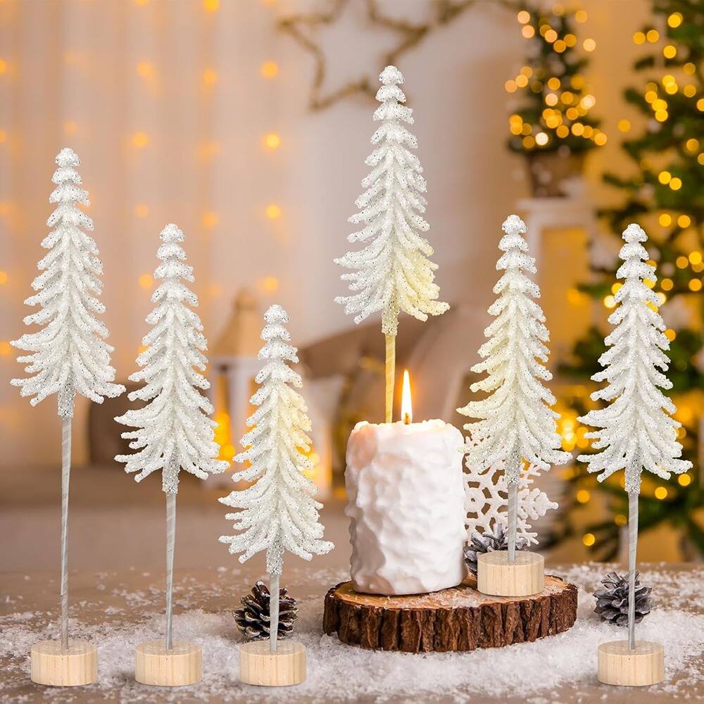 RTMB 6 PCS Mini Christmas Trees, Small Tabletop Artificial Pine Trees ...