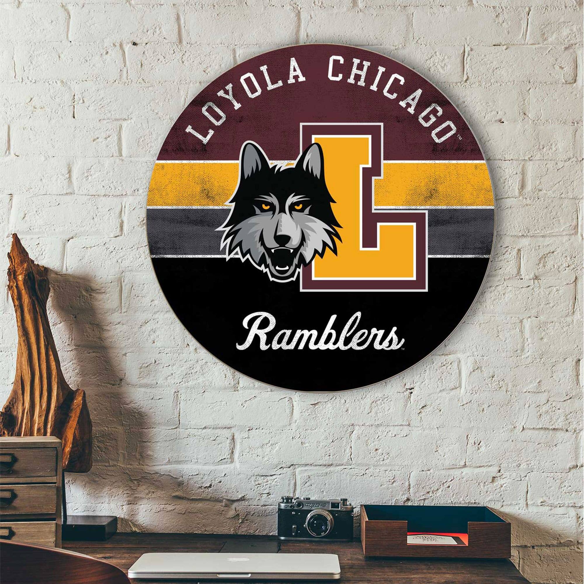 Jardine Loyola Chicago Ramblers 20'' x 20'' Retro Logo Circle Sign ...