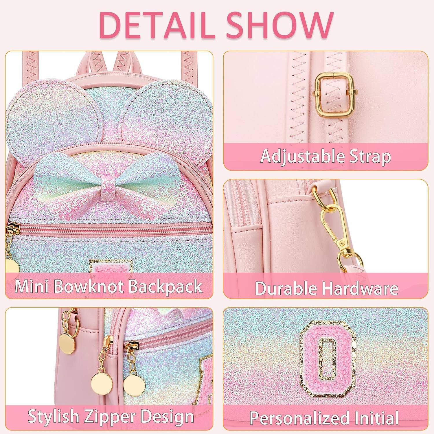 Live At Space KKXIU Initial Bowknot Backpacks Girls Women, Small ...