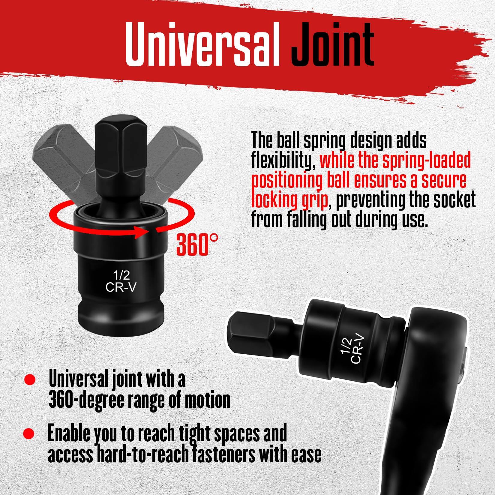 JETRANSPORT 1/2" Drive Impact Socket Set 40pcs Metric Wrench (8 32mm ...