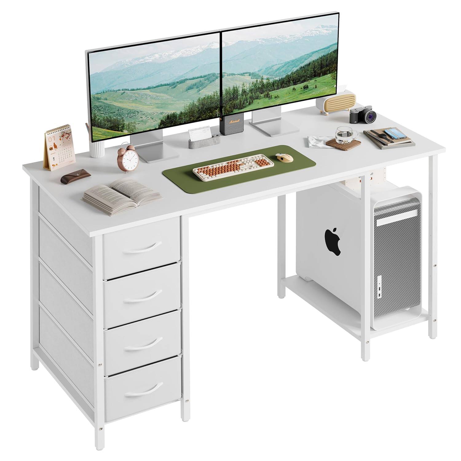 Zell Electronics 47 Inch DeskFour Drawers & CPU Shelves for Office ...