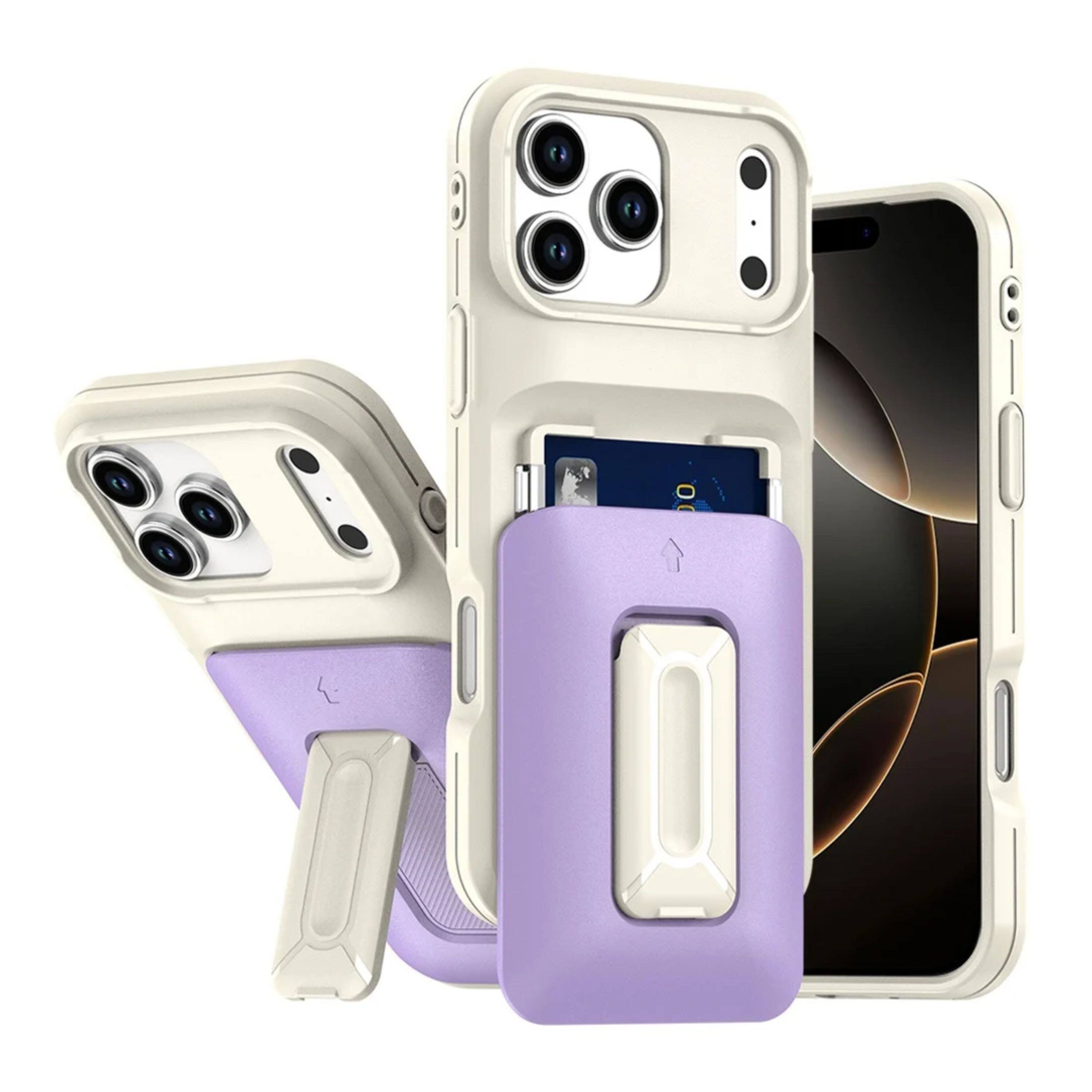 Kitcheniva Matte Finish Phone Case With Card Holder Kickstand Strap ...