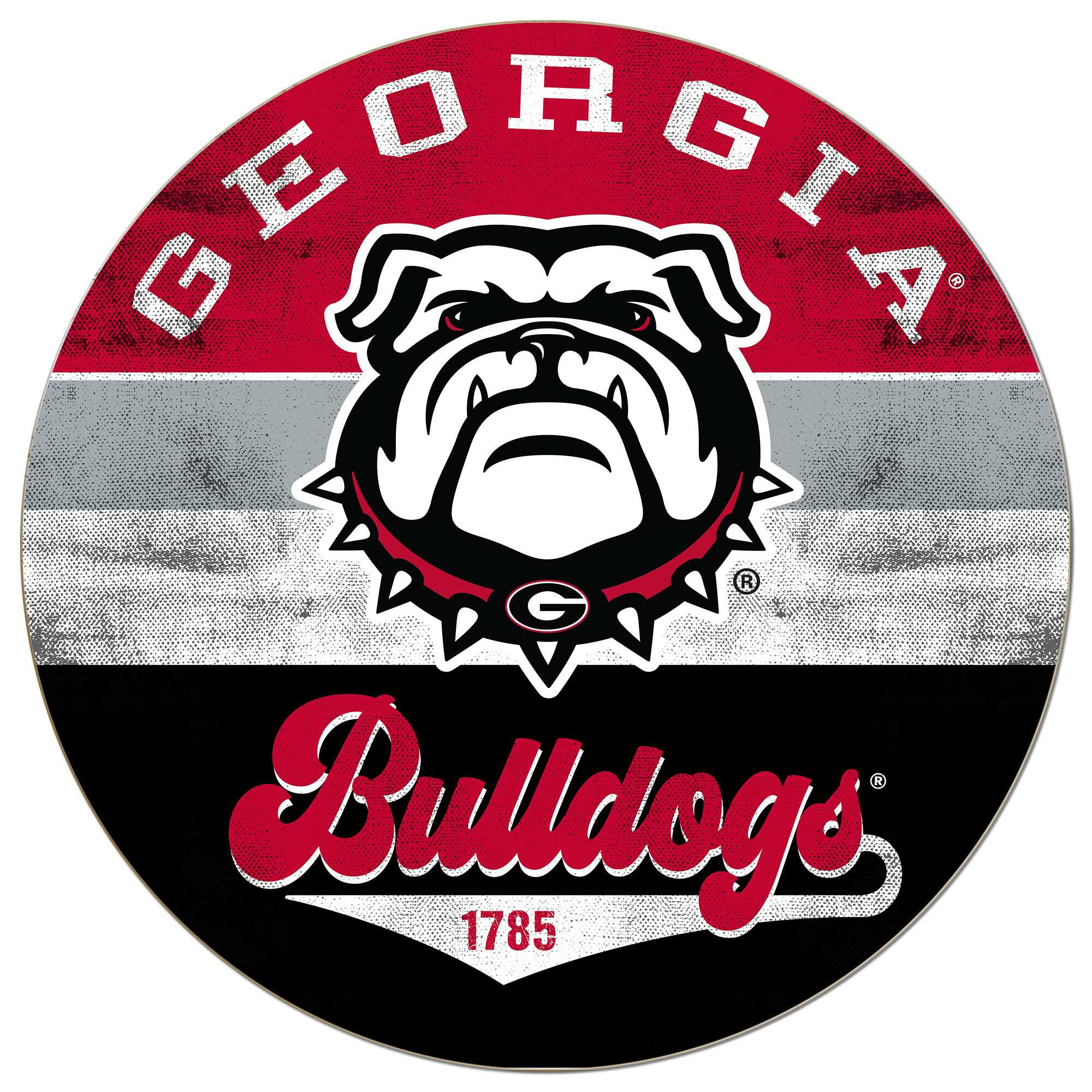 Jardine Georgia Bulldogs 20'' x 20'' Retro Logo Circle Sign Red 4939598 - Best Buy