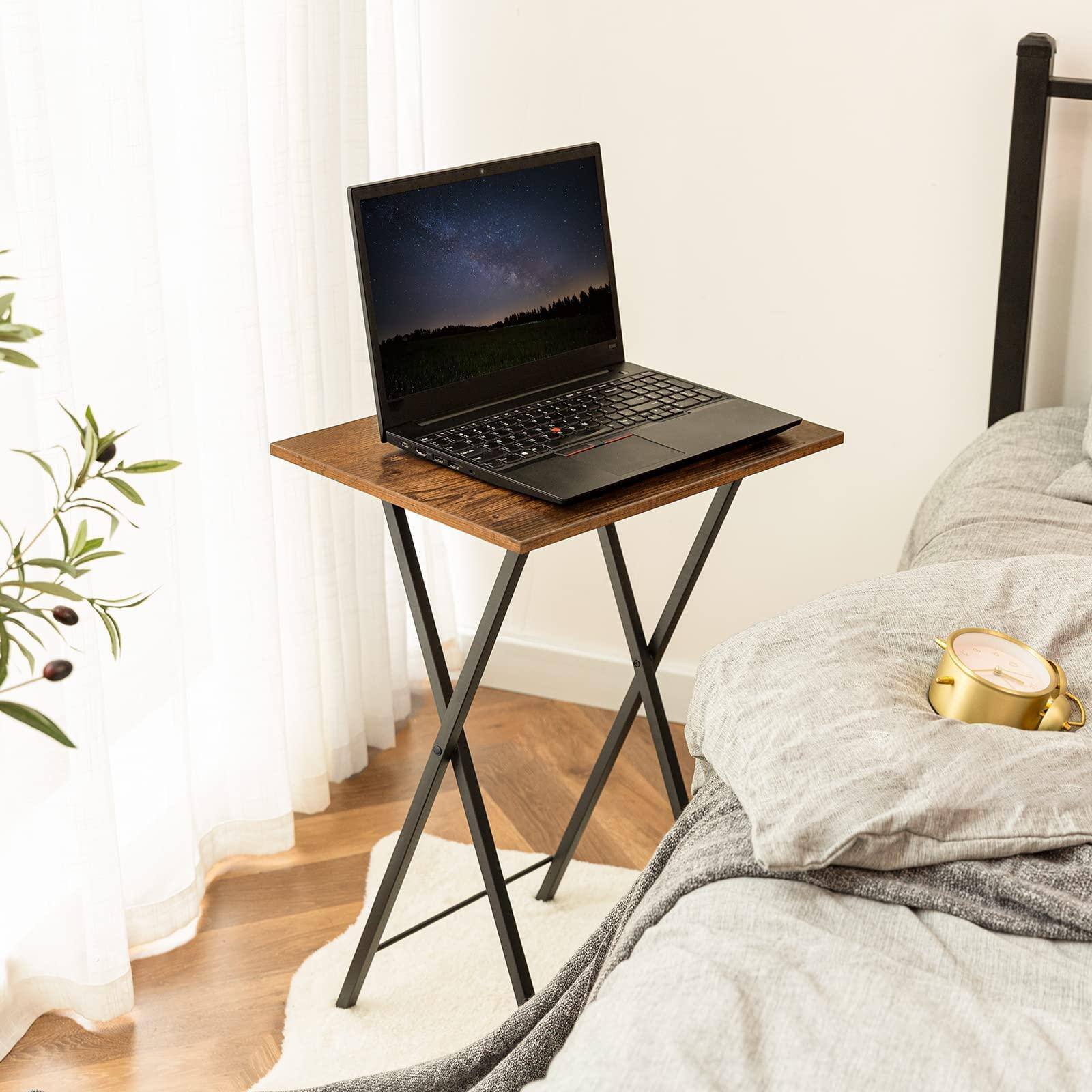 JETRANSPORT Folding Tv Tray Tables Set Of 2 Side Table For Small Space ...