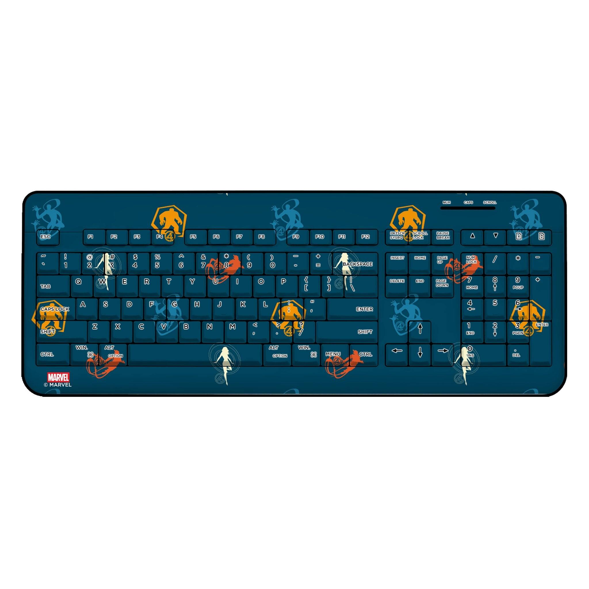Keyscaper Marvel Pattern 2 Wireless USB Keyboard Fantastic Four K510WL ...