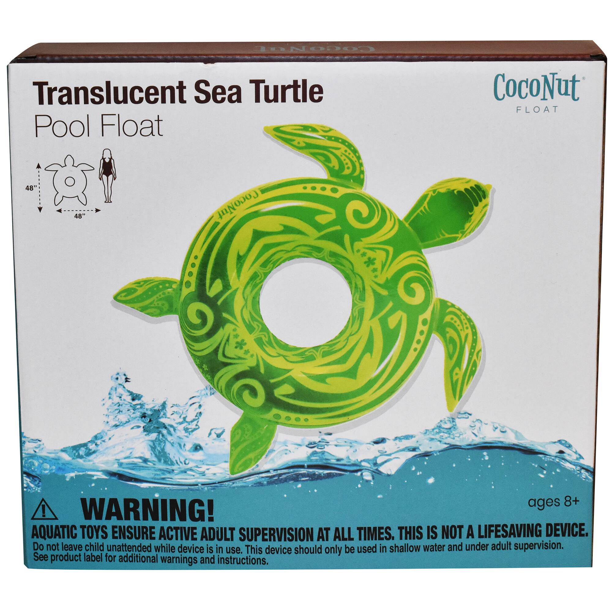 Salus Brands, LLC Coconut Outdoor: Green Translucent Sea Turtle 48 ...