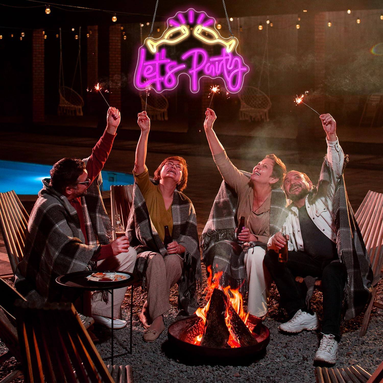 Auledio Let's Party Neon Sign LED Neon Signs for Wall Decor with ...