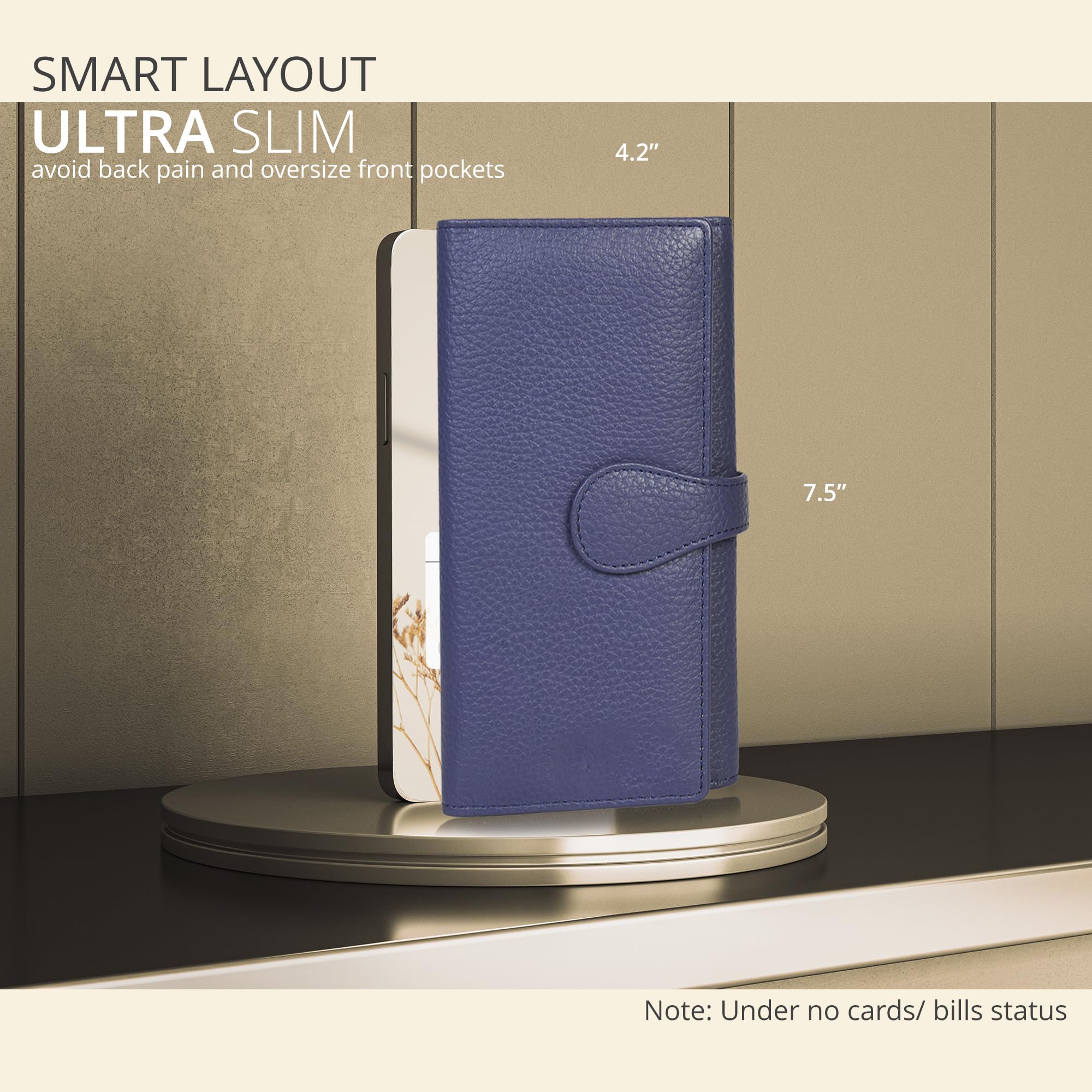 Jadie Link Real Leather Women Wallet Rfid Blocking trifold Card Holder ...