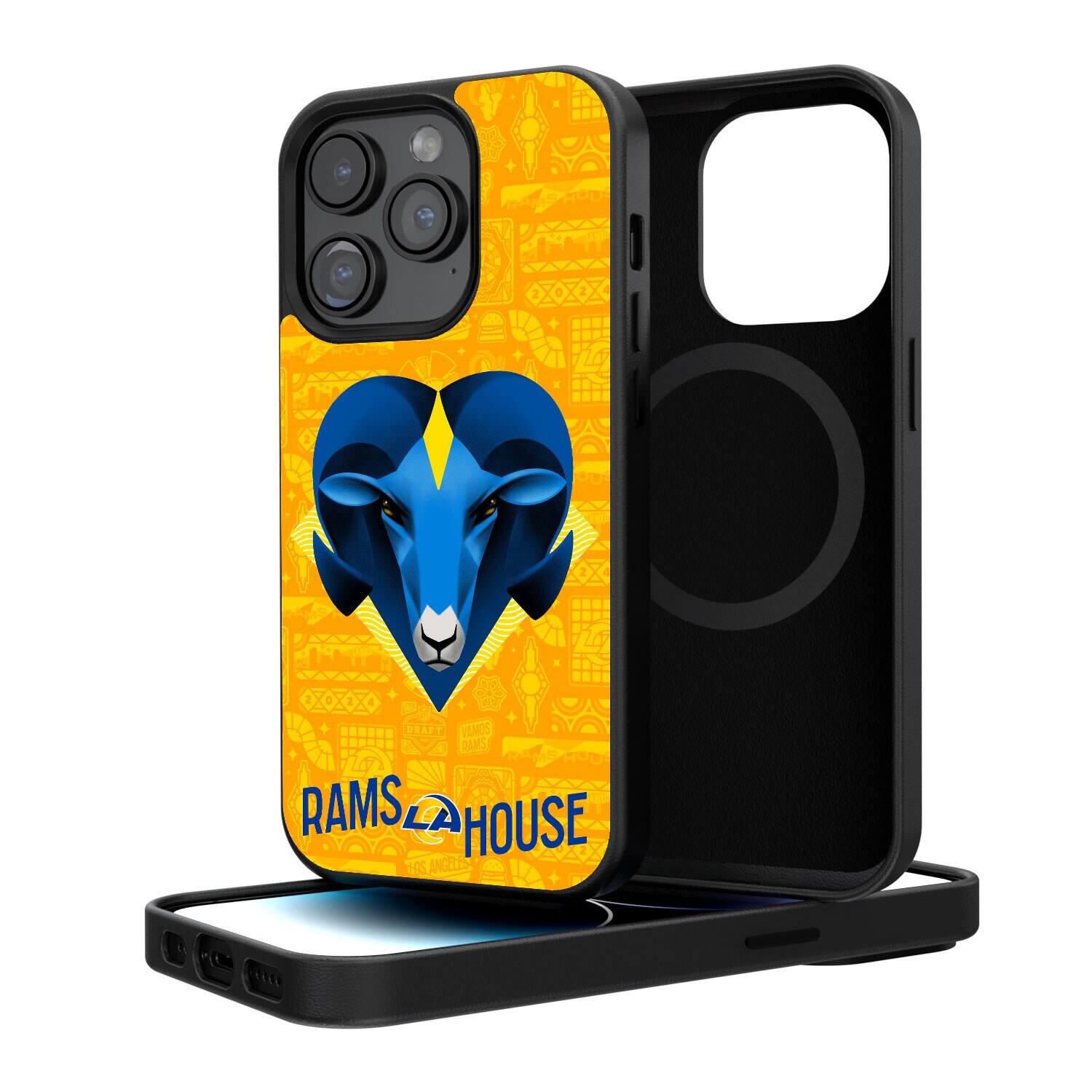 Keyscaper NFL Los Angeles Rams iPhone Magnetic Bump Case 14 Black ...